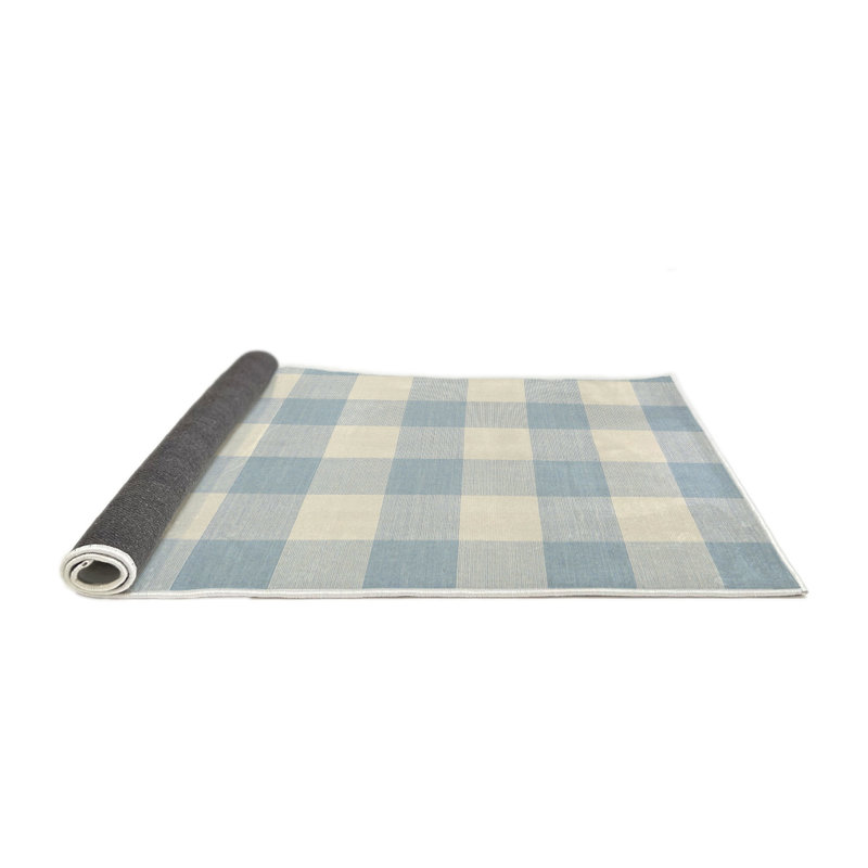 Gracie Oaks Kankakee Gingham Beige/Blue Area Rug | Wayfair