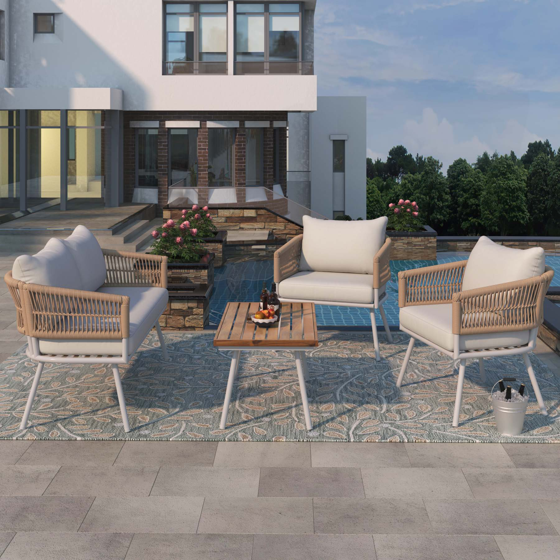 Latitude Run® Outdoor Boho Patio Furniture Set with Durable Materials ...