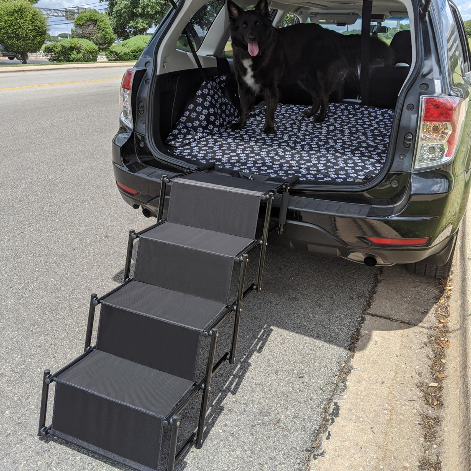 Archie & Oscar™ Chulmleigh Folding Portable Dog Stairs Pet Ladder ...