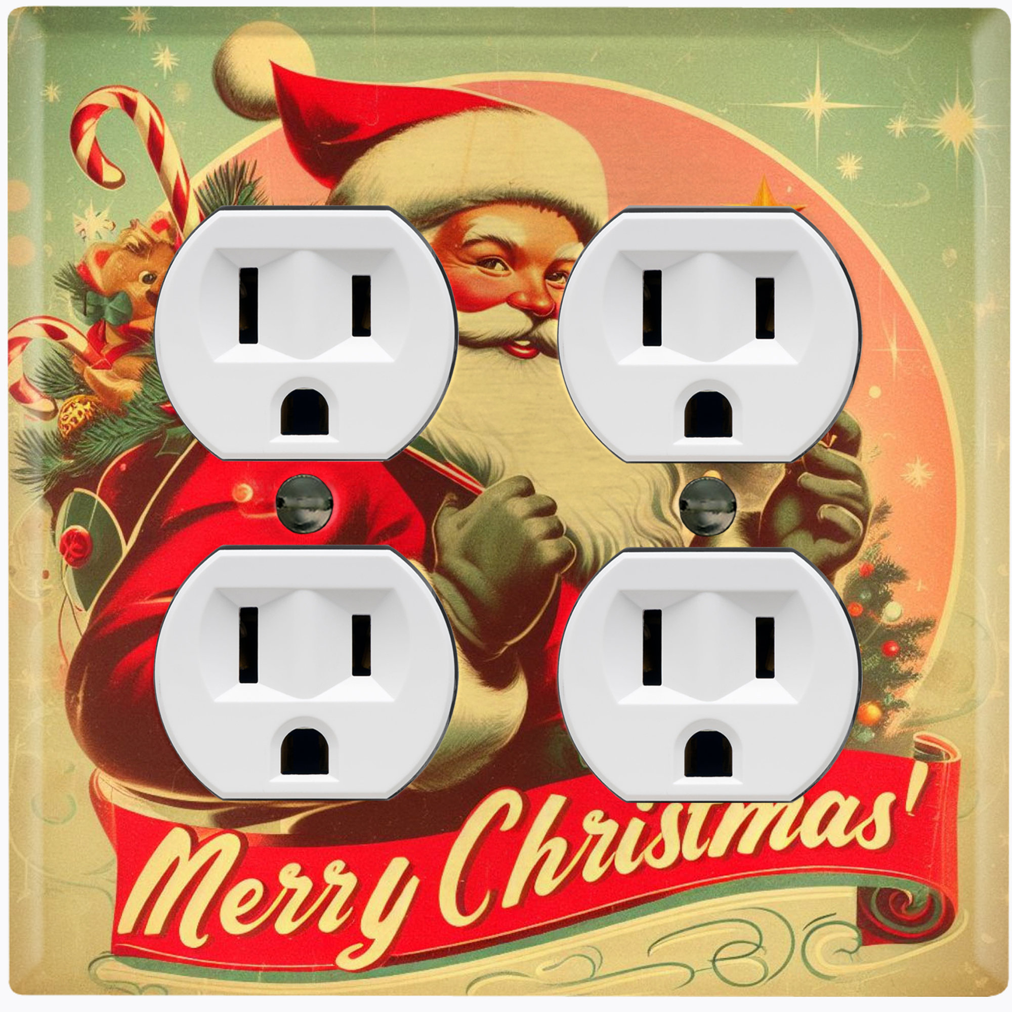 WorldAcc Merry Christmas Santa Claus Nature Themed 2 - Gang Toggle ...