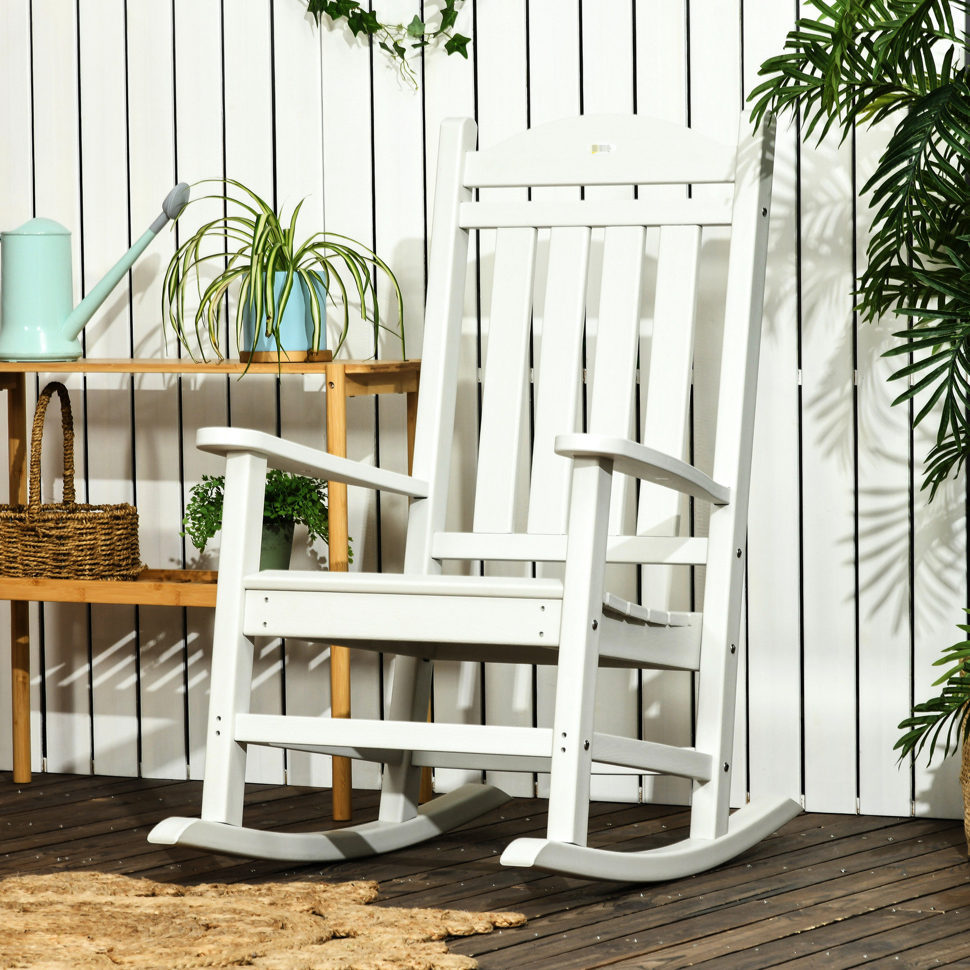 Ophelia & Co. Rocking Chair For Outdoor. White Color With Rustic High ...