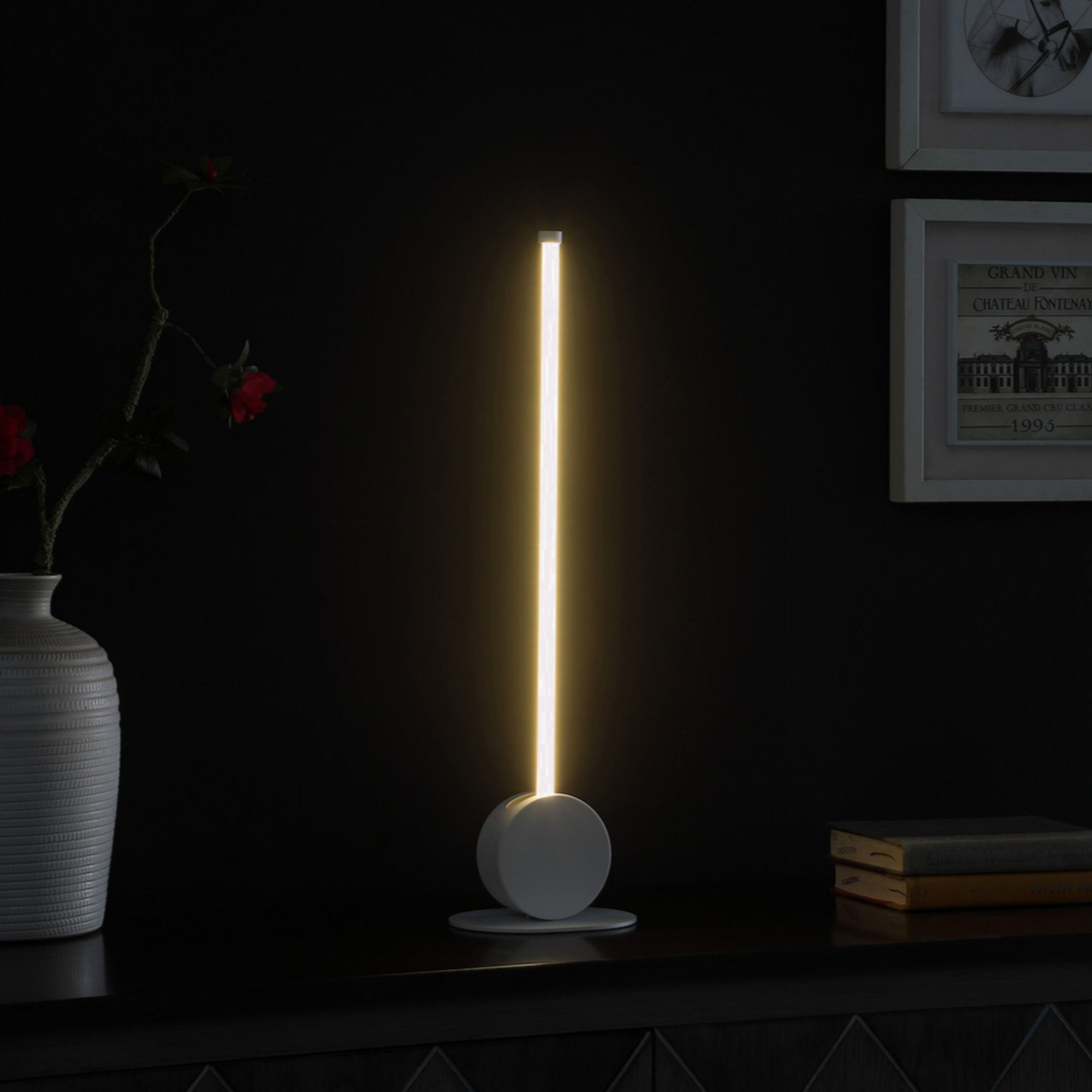 George Oliver 23" In Modern Led Leaning Towering Stick Metal Table Lamp ...