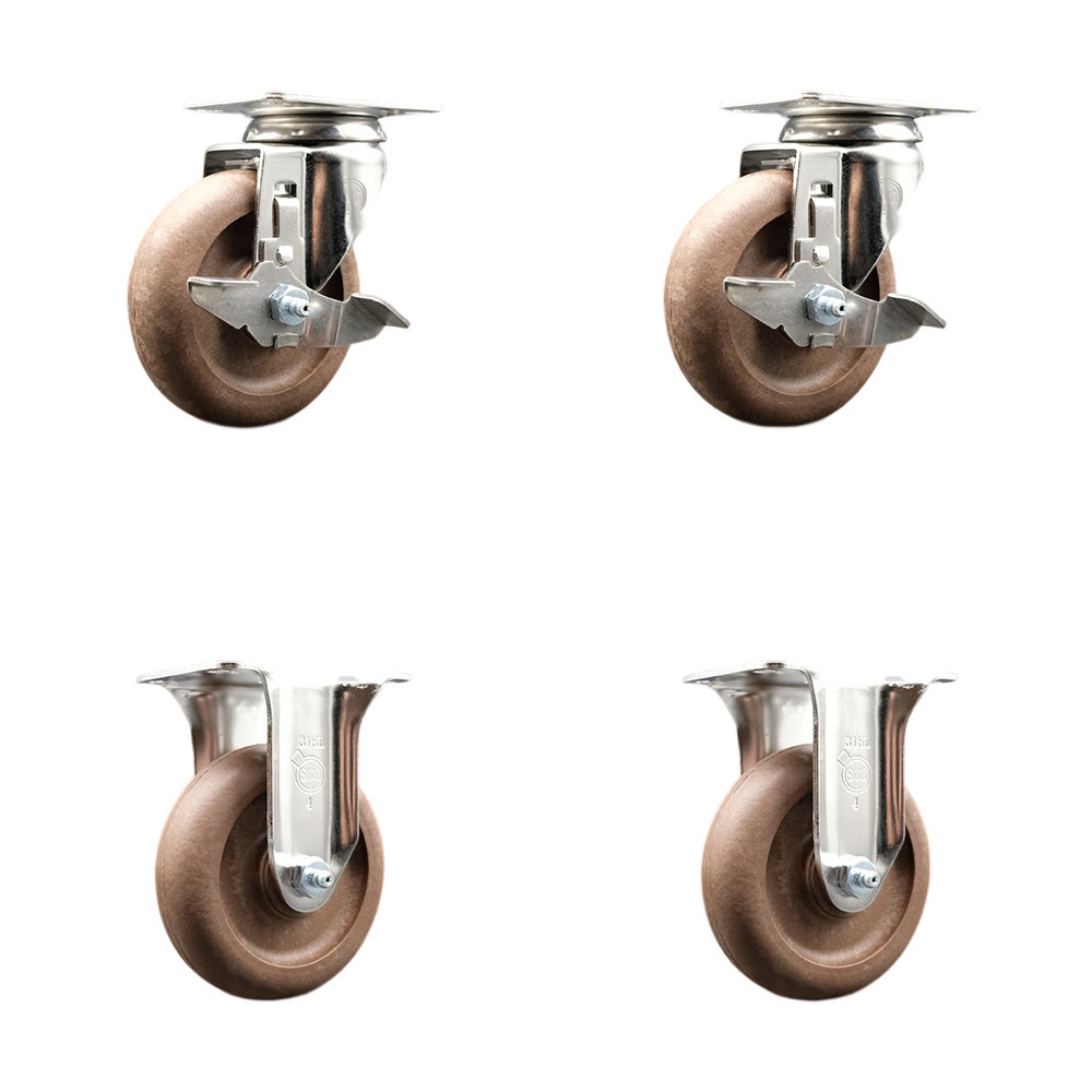Service Caster 4 Piece High Temp Glass Filled Nylon Top Plate Caster ...