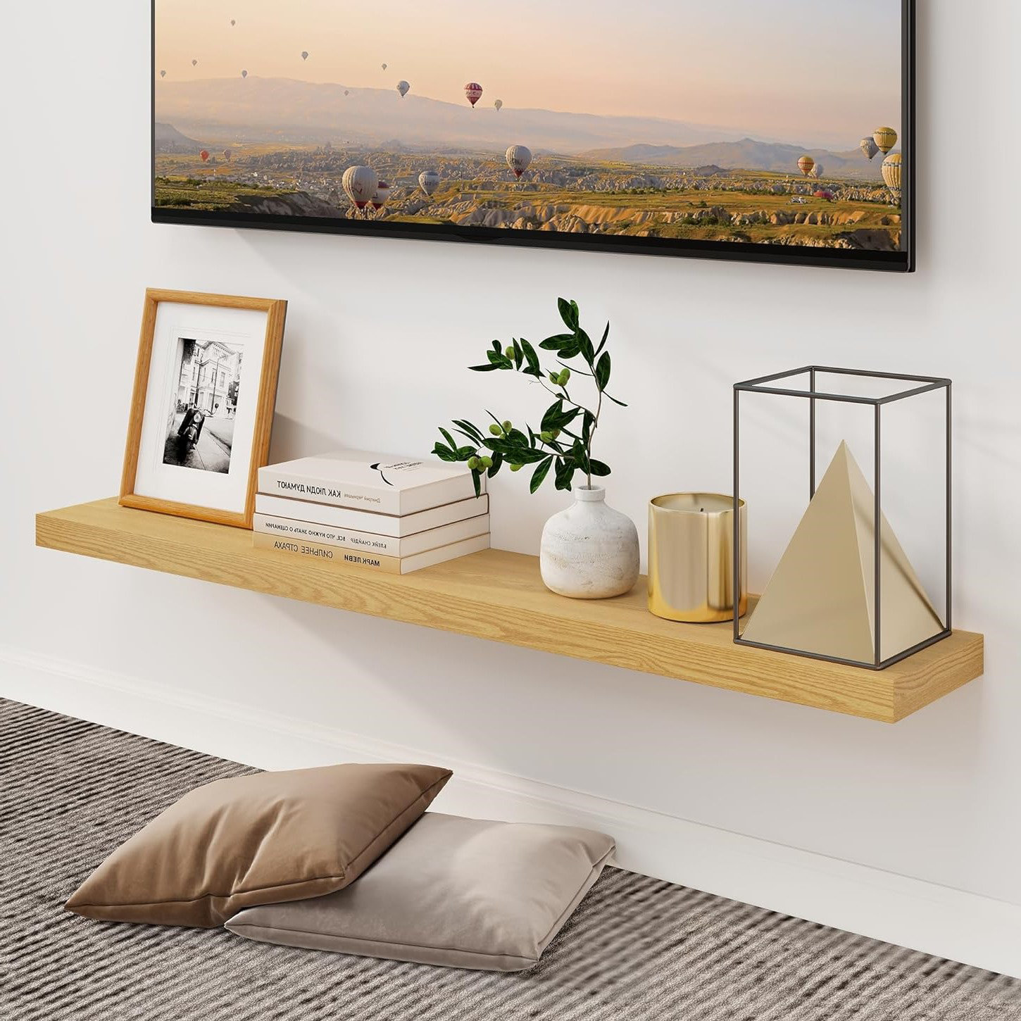 Latitude Run® 48 Inch Floating Shelves Set of 1, Hanging Shelf with ...