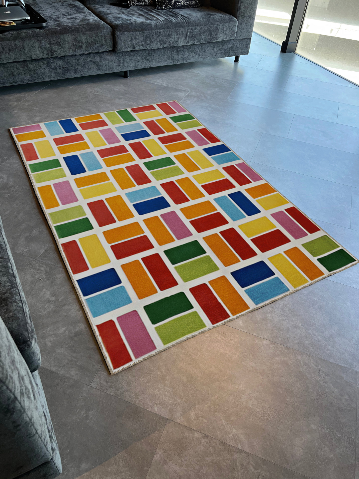 Orren Ellis Multi-Colored Separated Geometric Square Shape Patterned ...