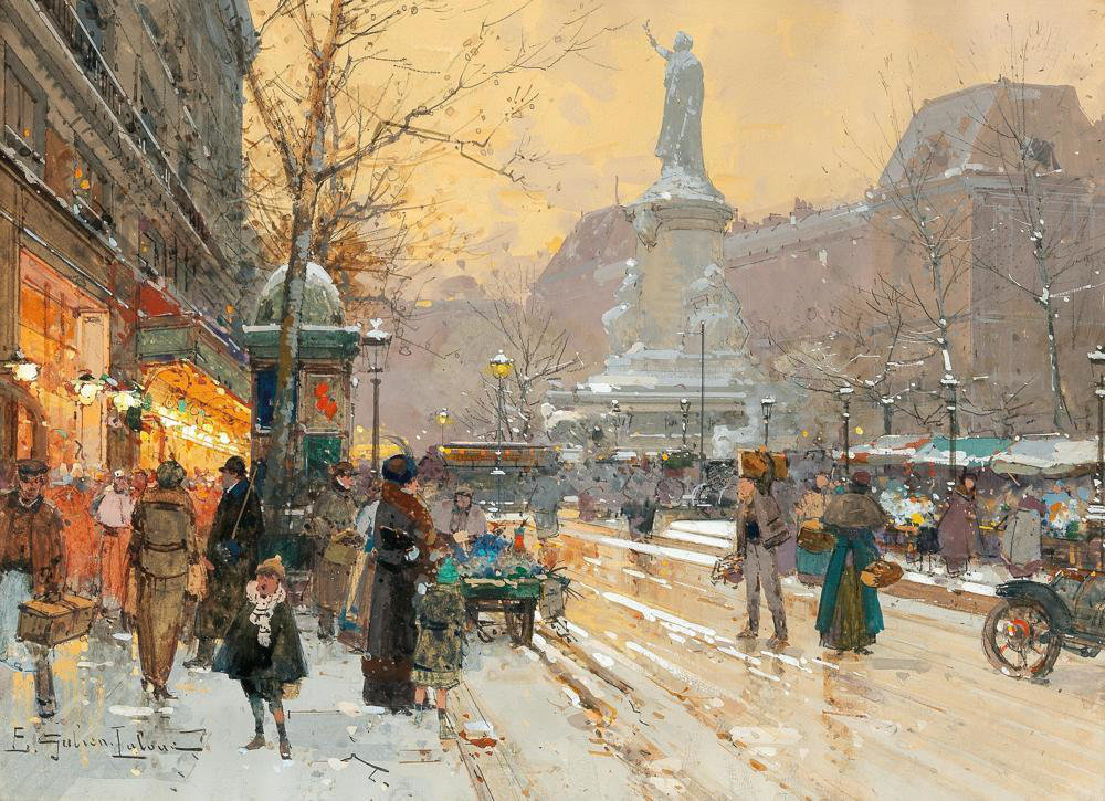 Lark Manor™ "Paris, Place De La République in the Rain," by Eugène ...