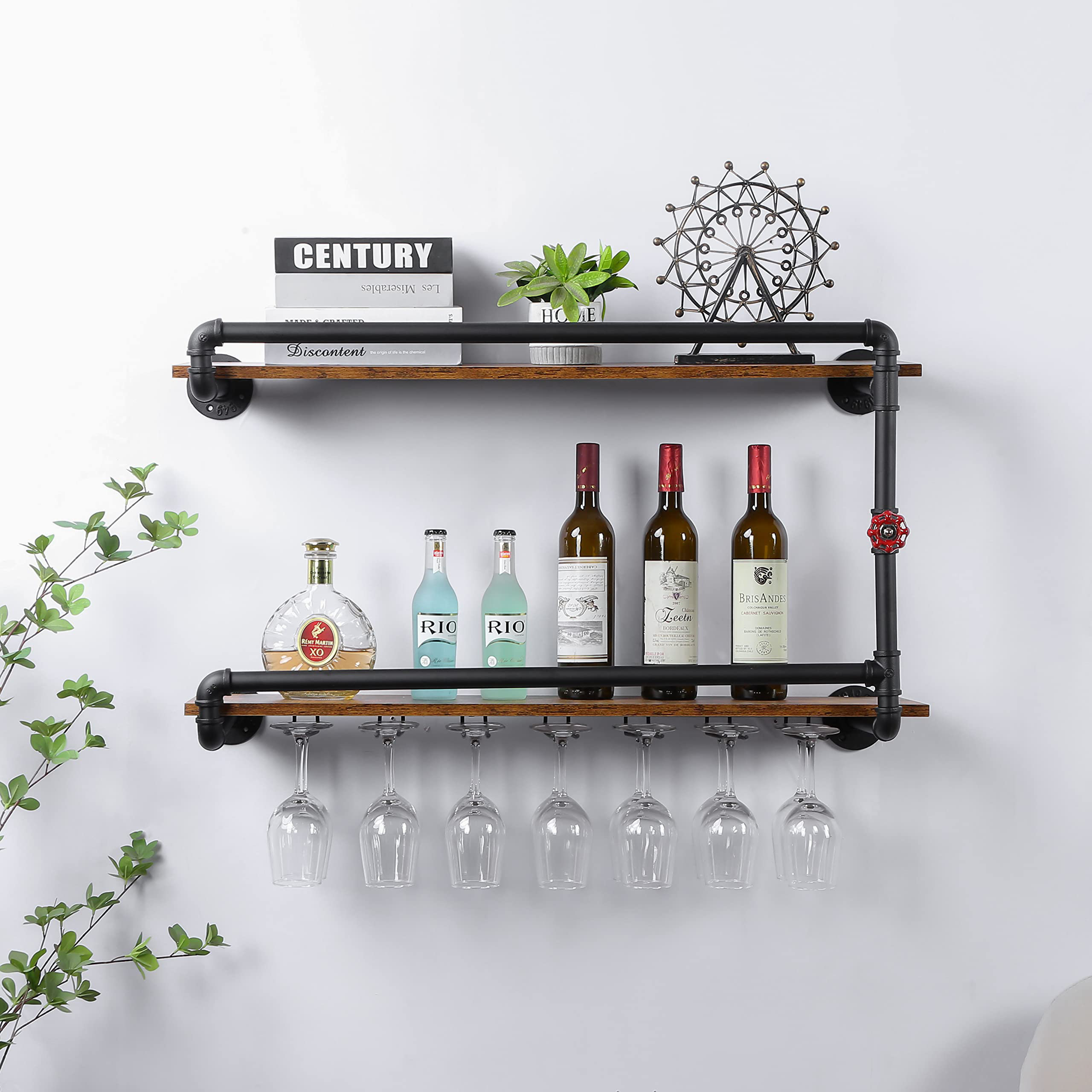 Trent Austin Design® Industrial Pipe Shelves Wine Rack | Wayfair