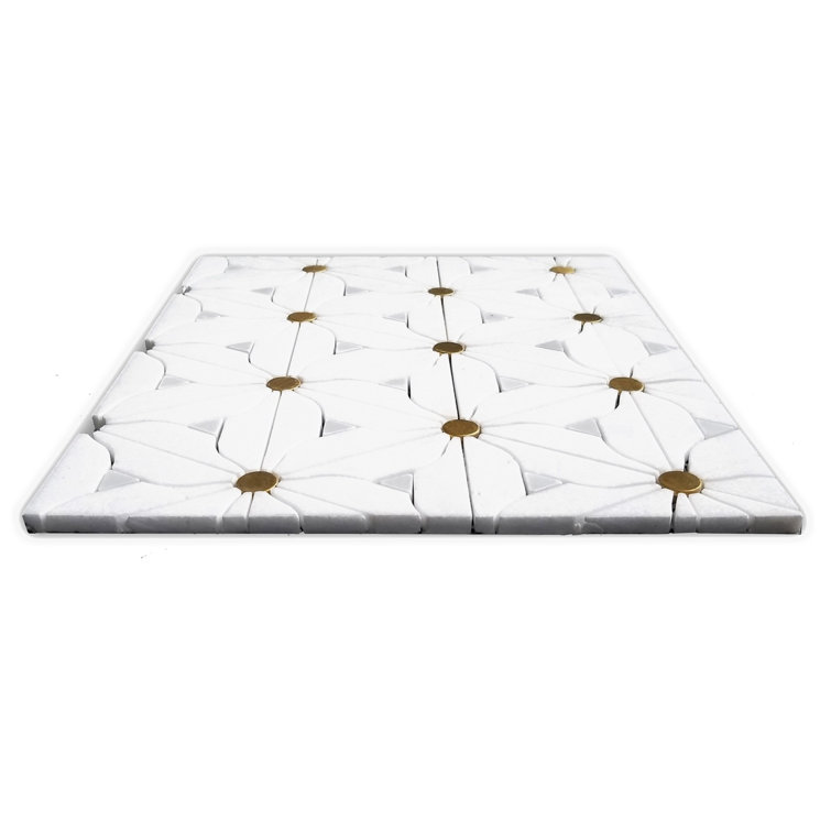 Mango Tile 12" x 14" Natural Stone/Metal Novelty Mosaic Wall & Floor ...