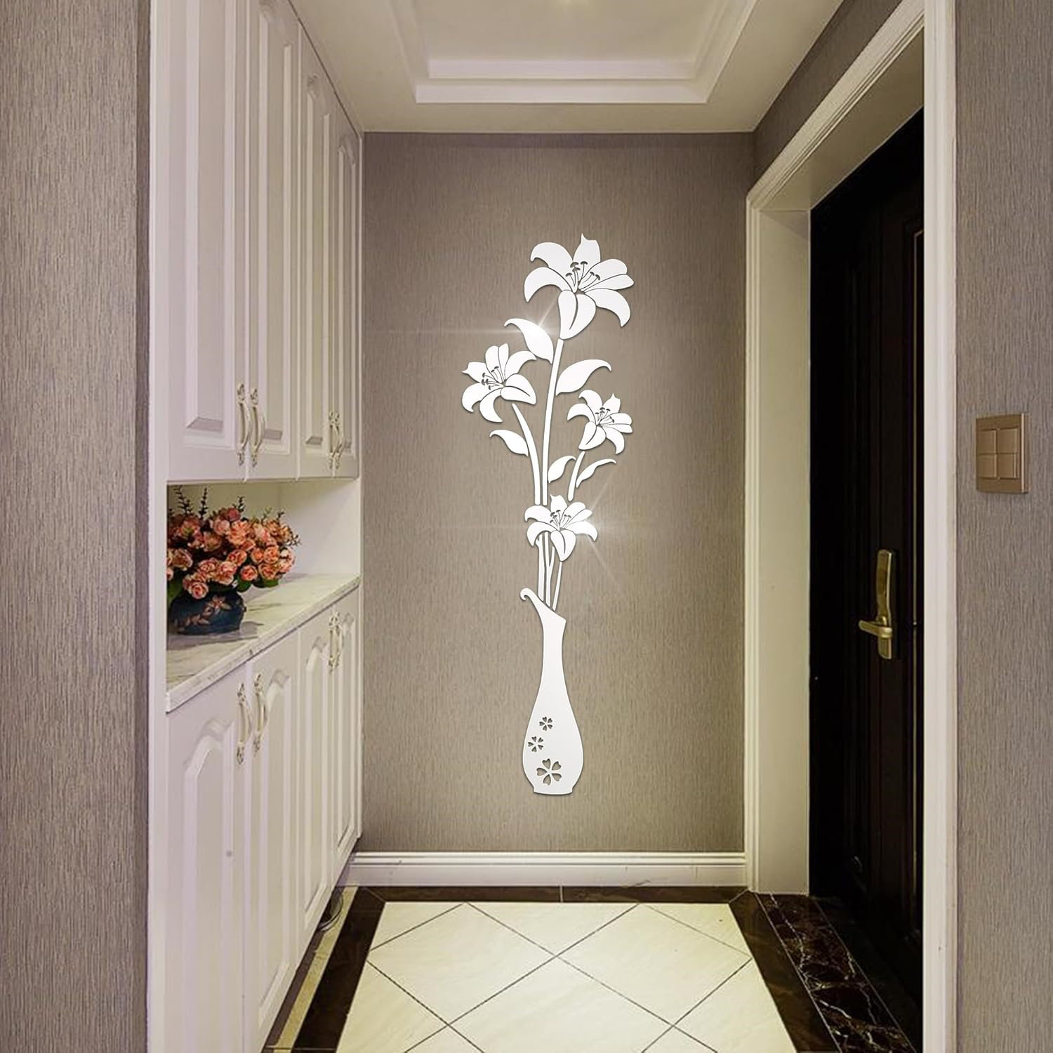 Lark Manor™ Mirror Wall Decals - 3D Flower Wall Stickers Murals | Wayfair