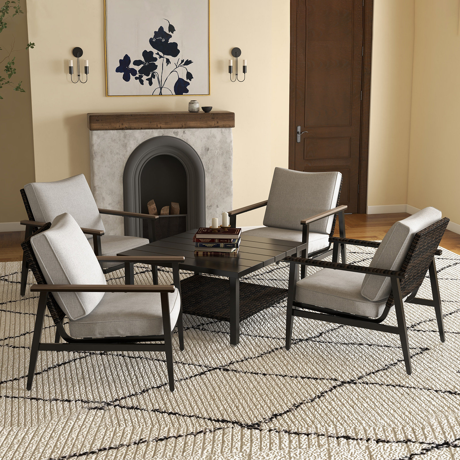 George Oliver Emmarie 5 Piece Multiple Chairs Seating Group - Wayfair ...