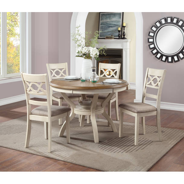 August Grove® 5 - Piece Solid Wood Double Pedestal Dining Set & Reviews ...