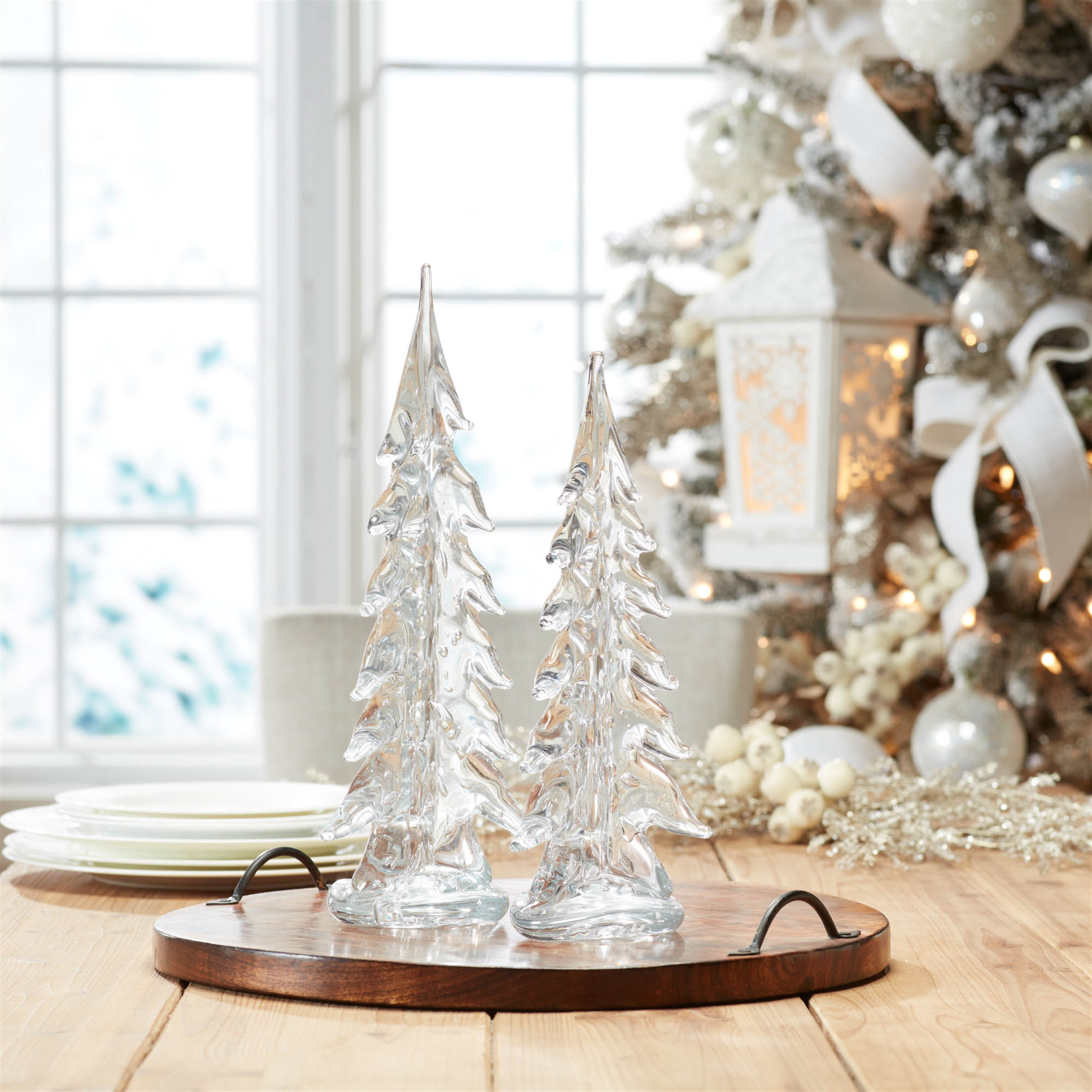 The Holiday Aisle® Clear Glass Pine Tree | Wayfair