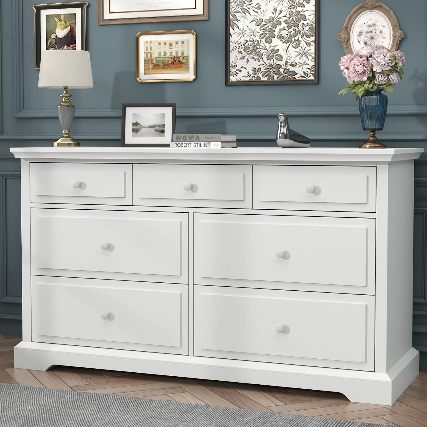 Winston Porter Raydyn 7 Drawers White Double Dressers Chests for ...