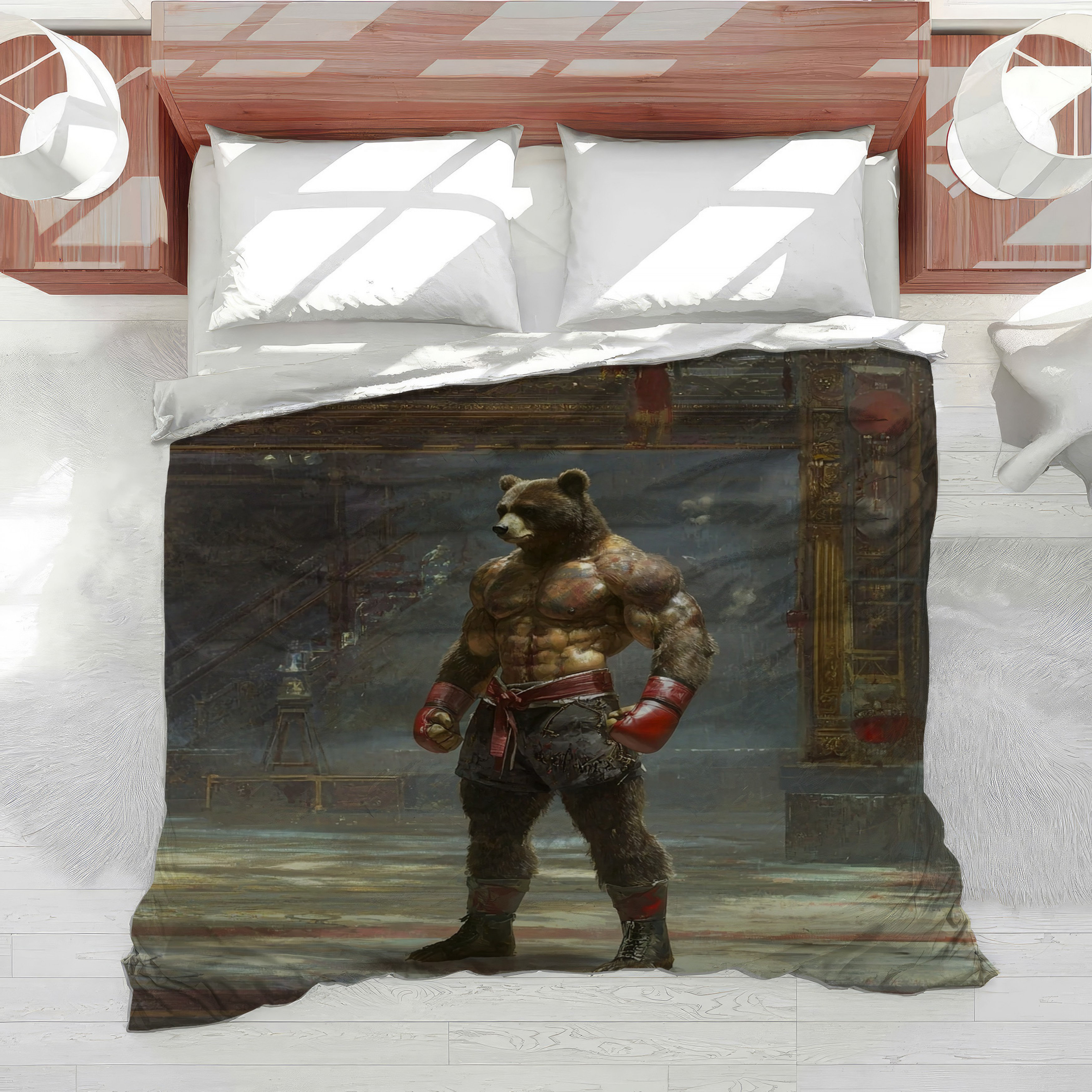 VisionDecor Bear Boxer Bedding Sports Comforter Industrial | Wayfair