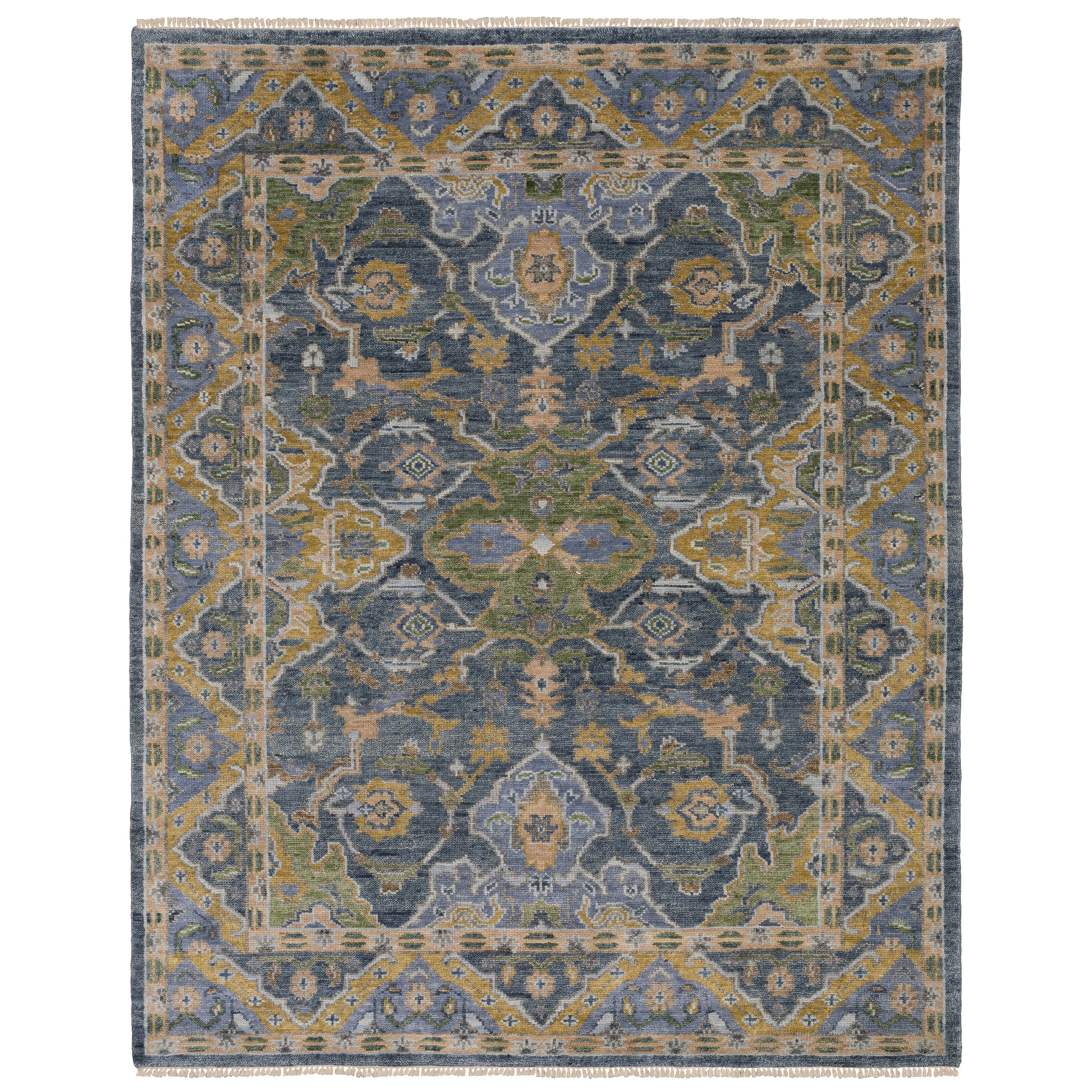 Bungalow Rose Gowen Traditional Oriental Blue/ Green Hand-made Wool ...