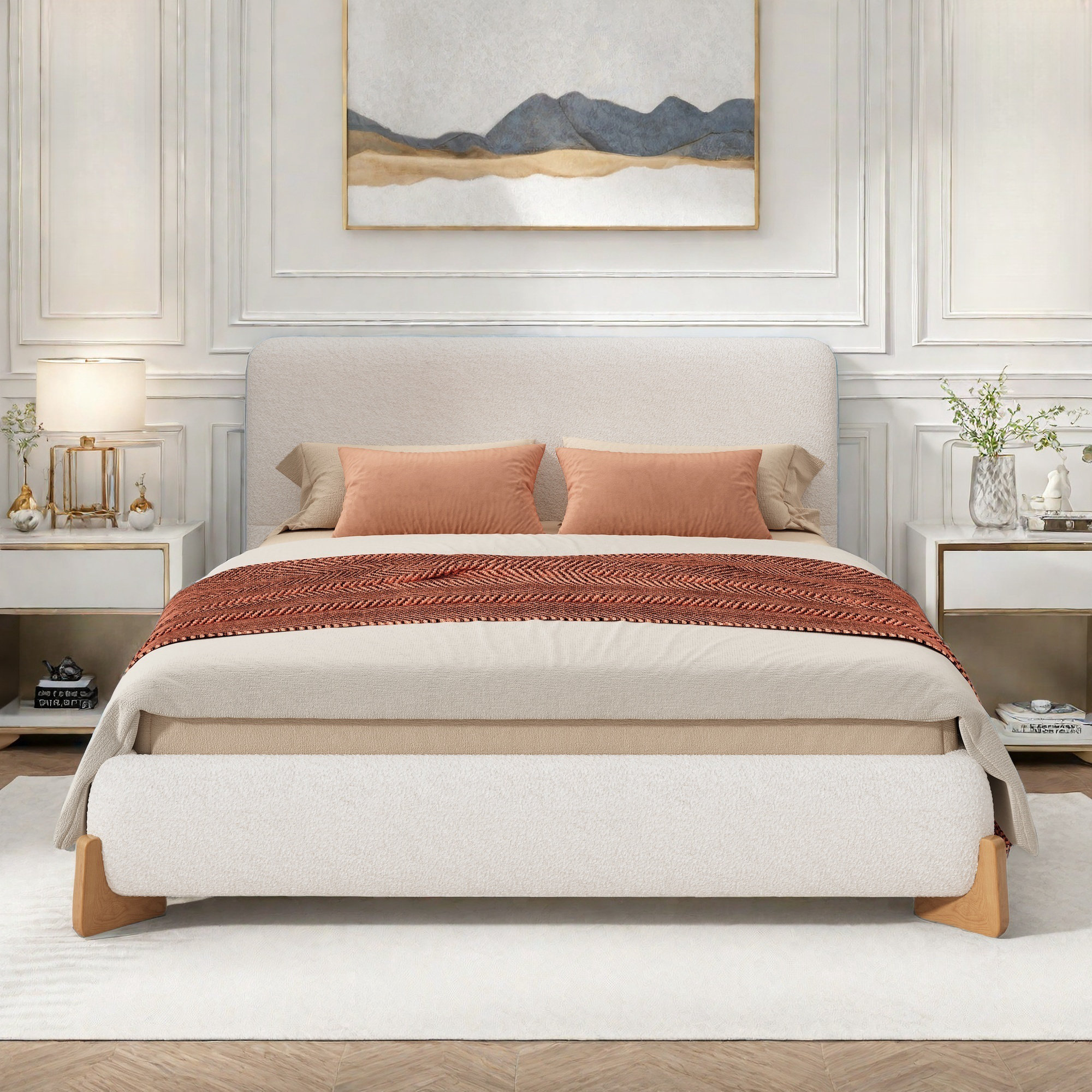 Latitude Run® Bettilou Elegant Bed With Wood Feet And Comfortable ...