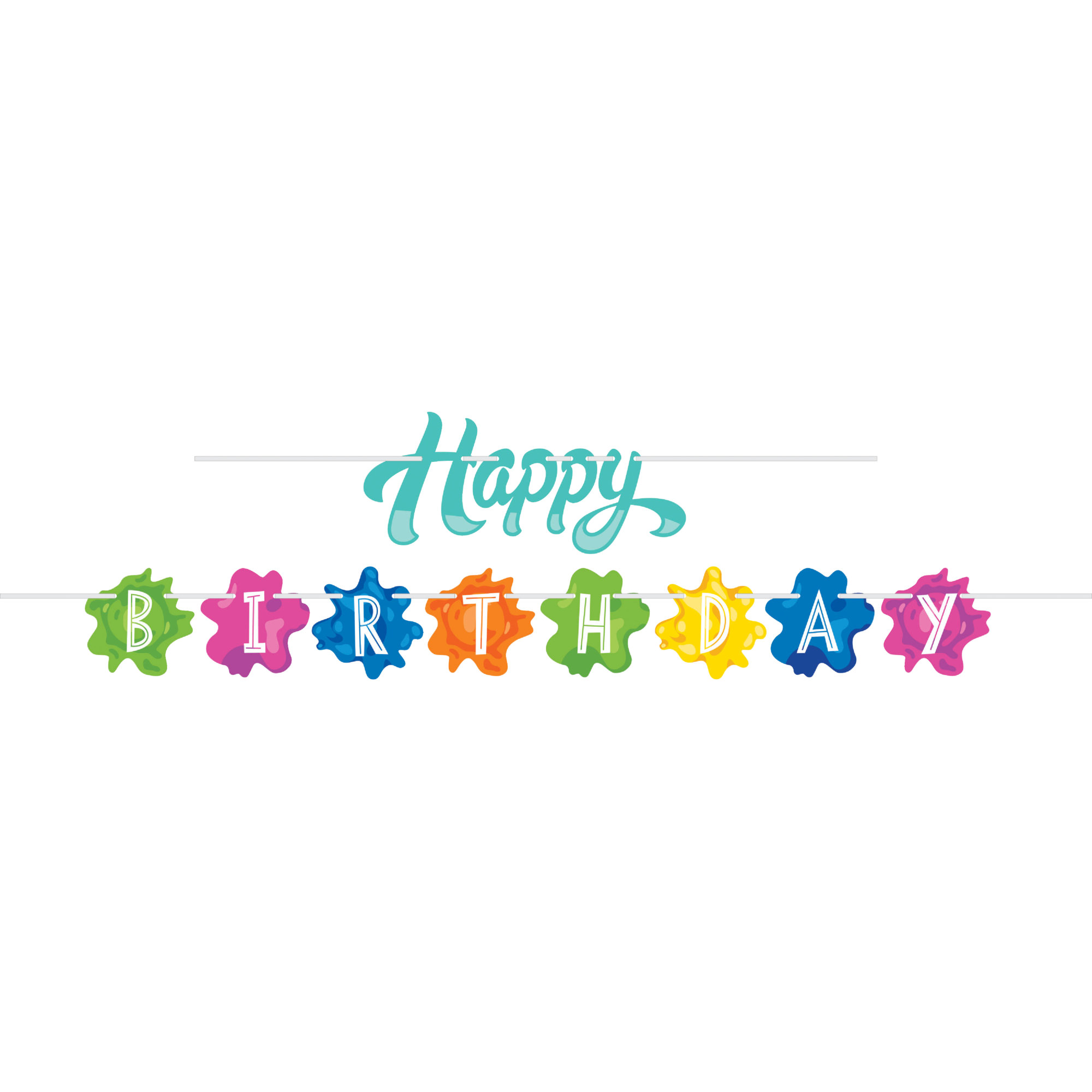 Creative Converting Birthday Paint Splatter Tableware and Décor Set ...