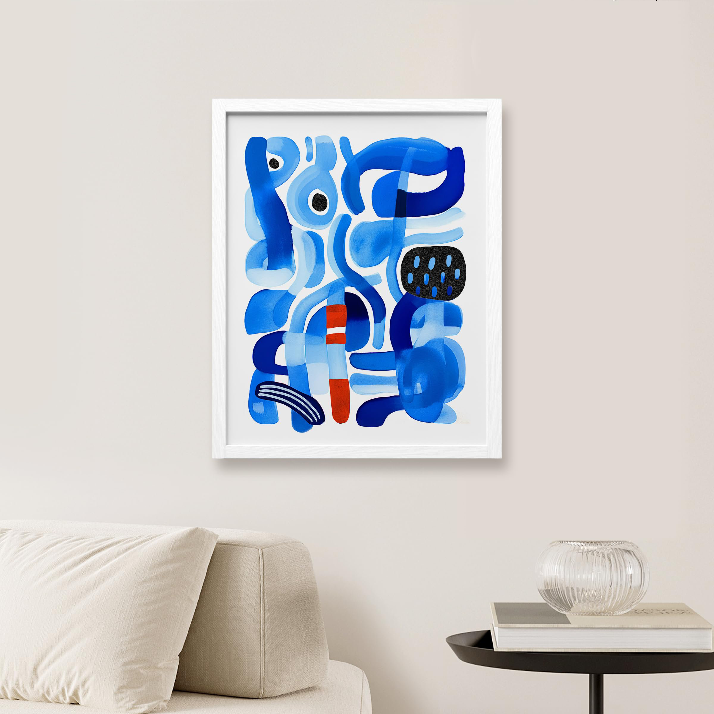 SIGNLEADER " Blue Geometric Pastel Colour Block Abstract Shape ...