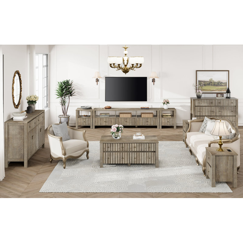 Millwood Pines Demiya 105.2'' W TV Stand & Reviews | Wayfair