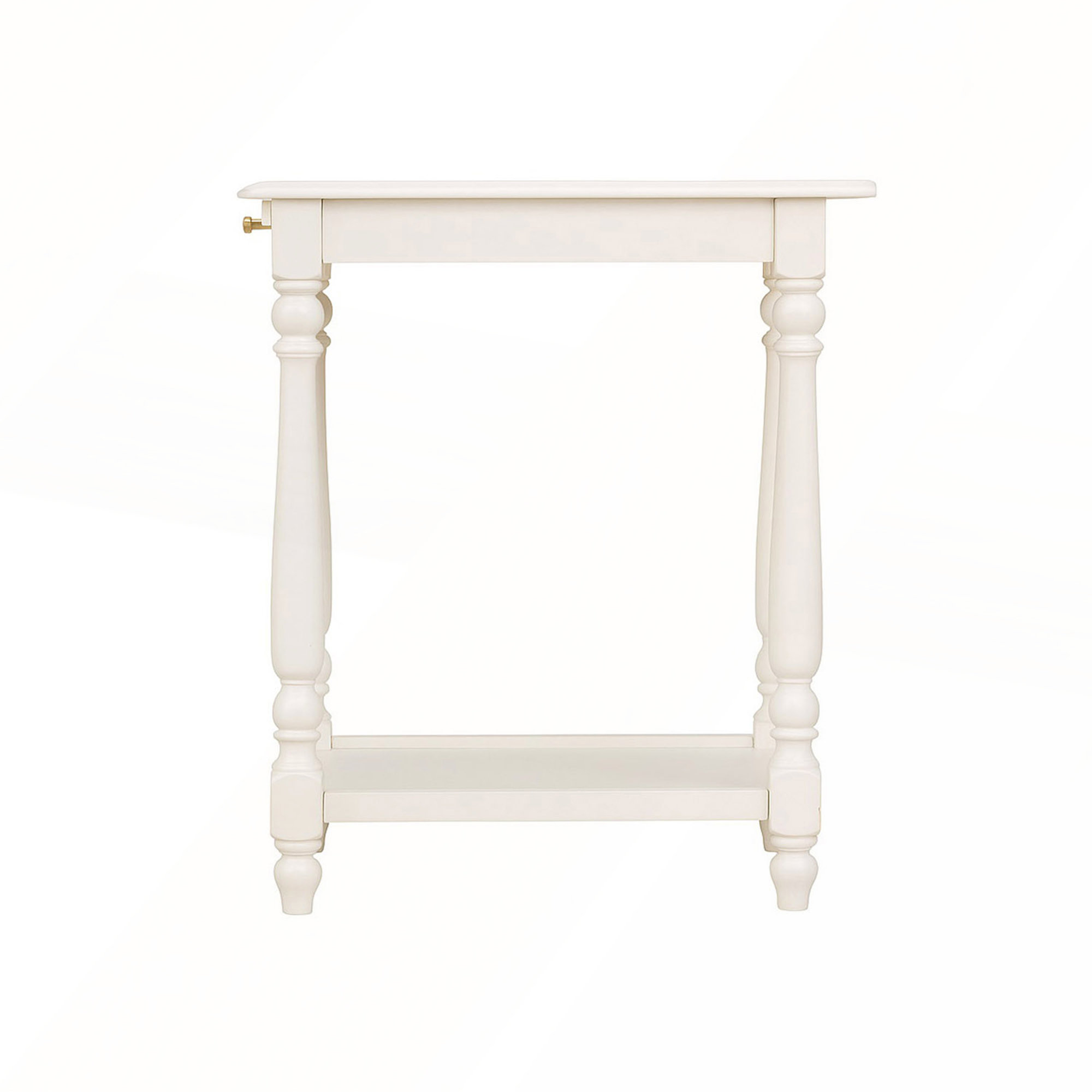 Darby Home Co Transitional White Side Table with Hidden Tray, Open ...