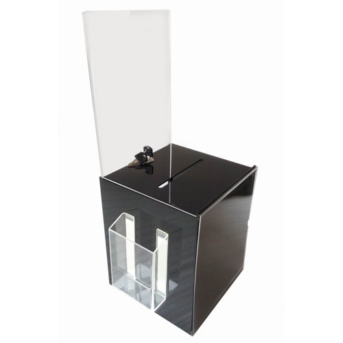 Latitude Run® 10" x 22" x 9" Acrylic Ballot Box with Lock, 8.5 x 11 ...