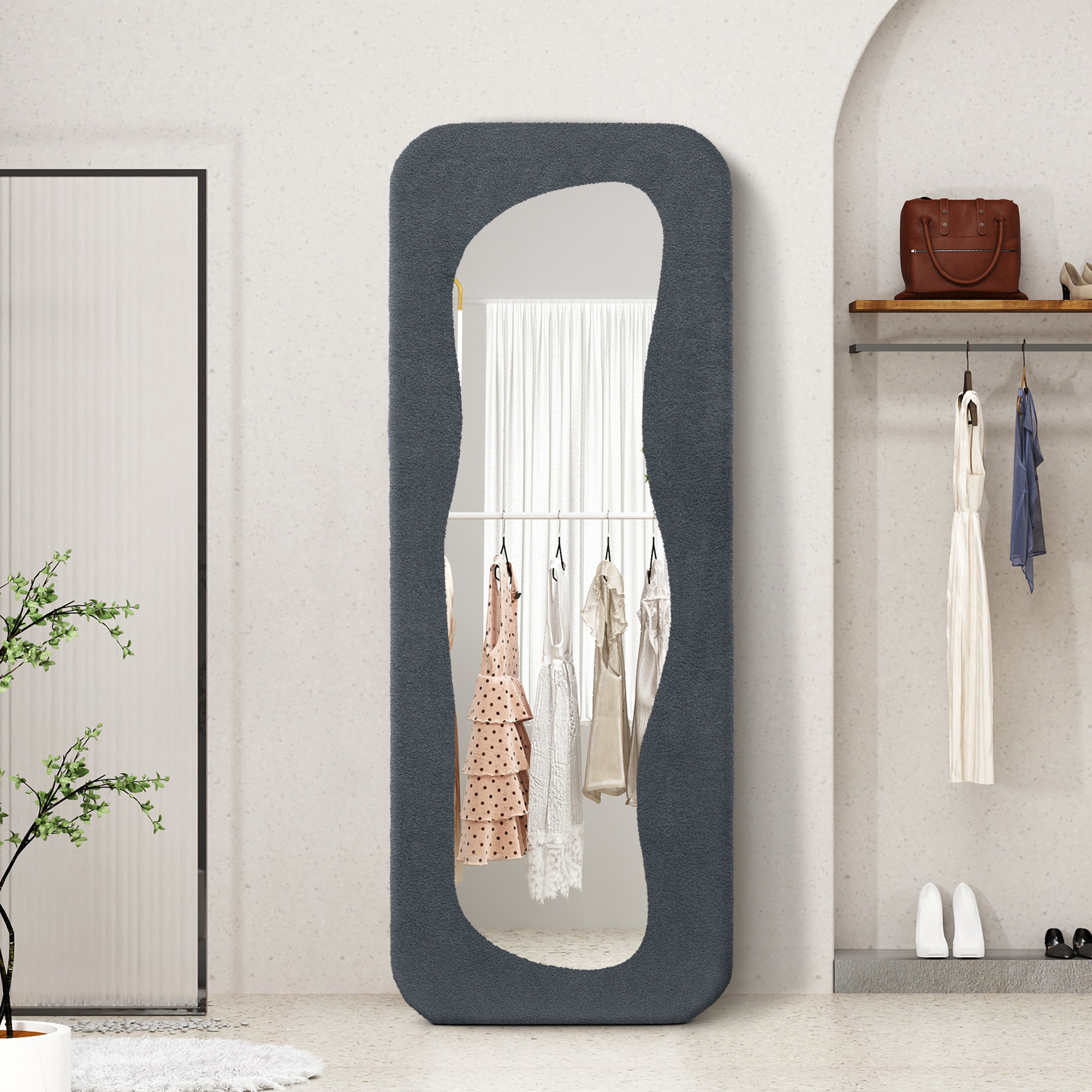 Ivy Bronx Jonnie Wavy Wood Mirror & Reviews - Wayfair Canada