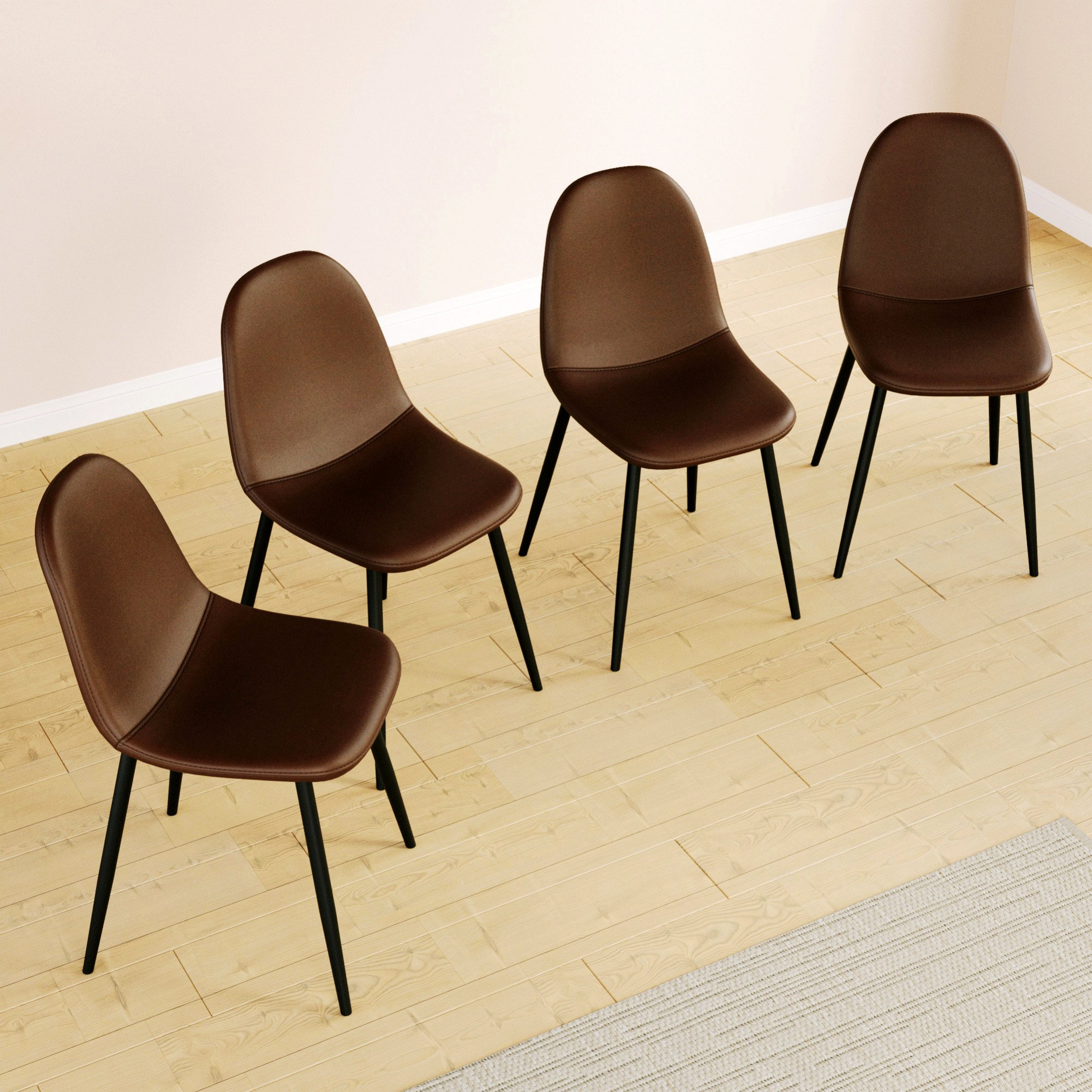 Corrigan Studio® Set Of 4 Dining Chairs, Modern Style Chairs, Kitchen ...