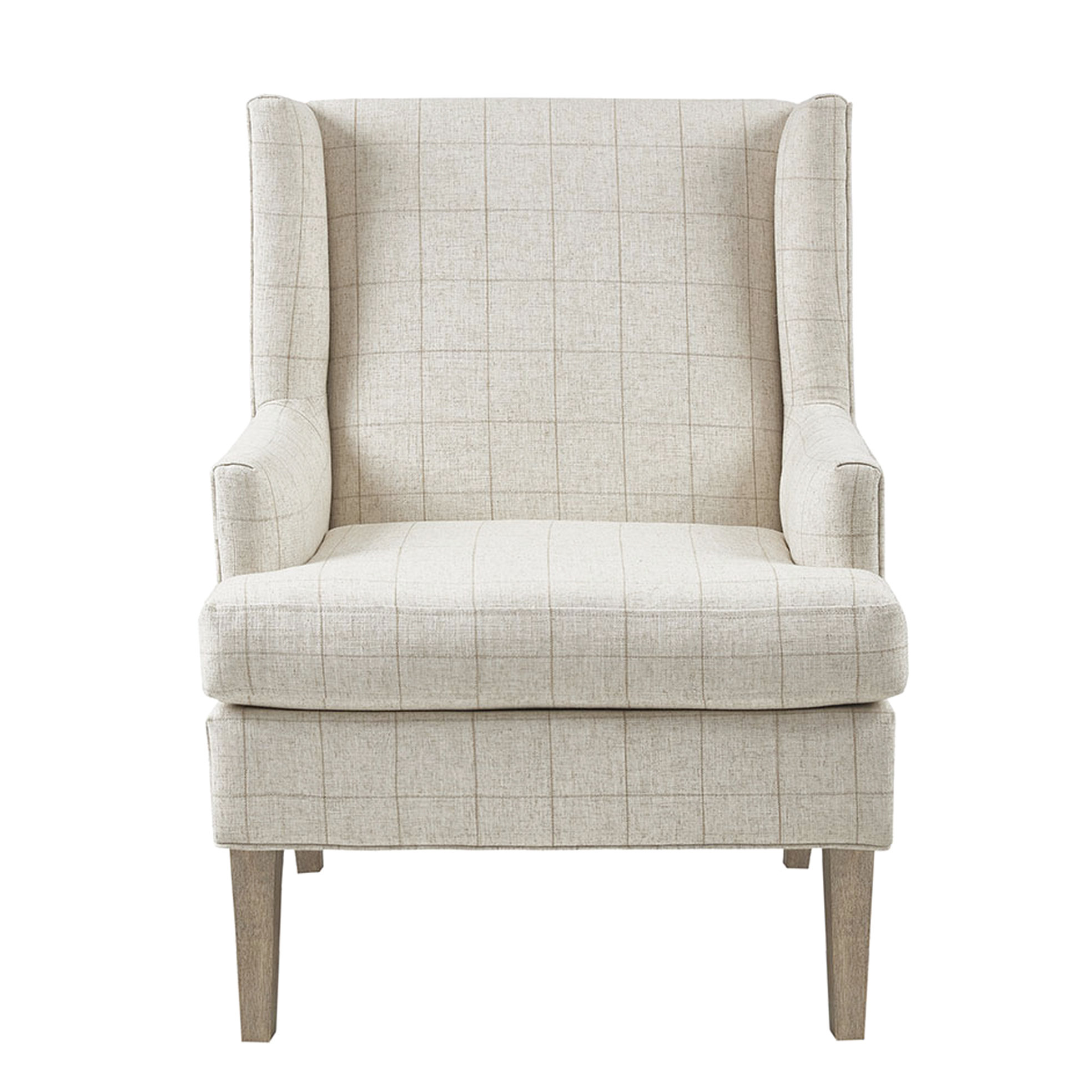 One Allium Way® Beige Upholstered Accent Chair With Solid Wood And ...