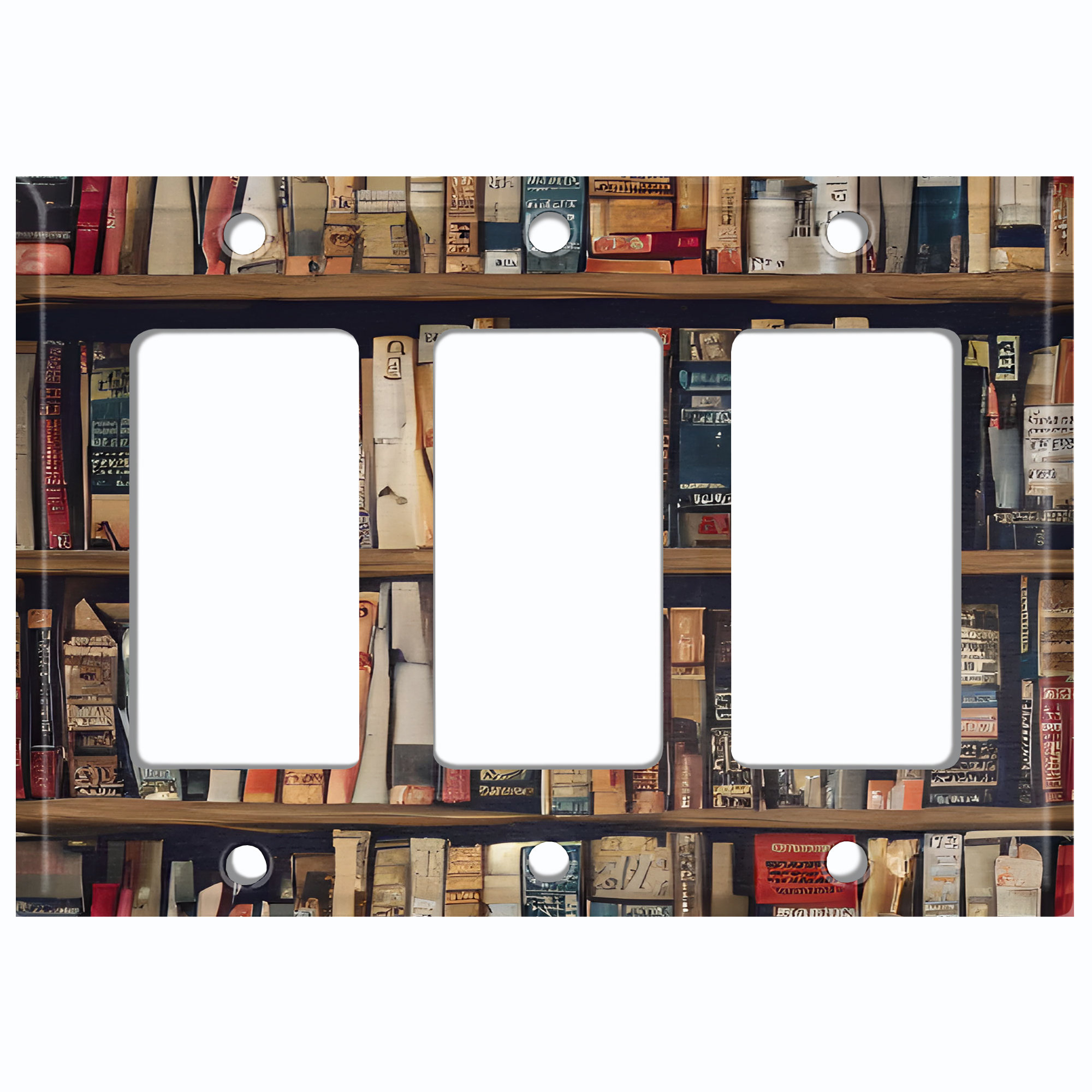 WorldAcc Metal Light Switch Plate Outlet Cover (Bookshelf Library ...