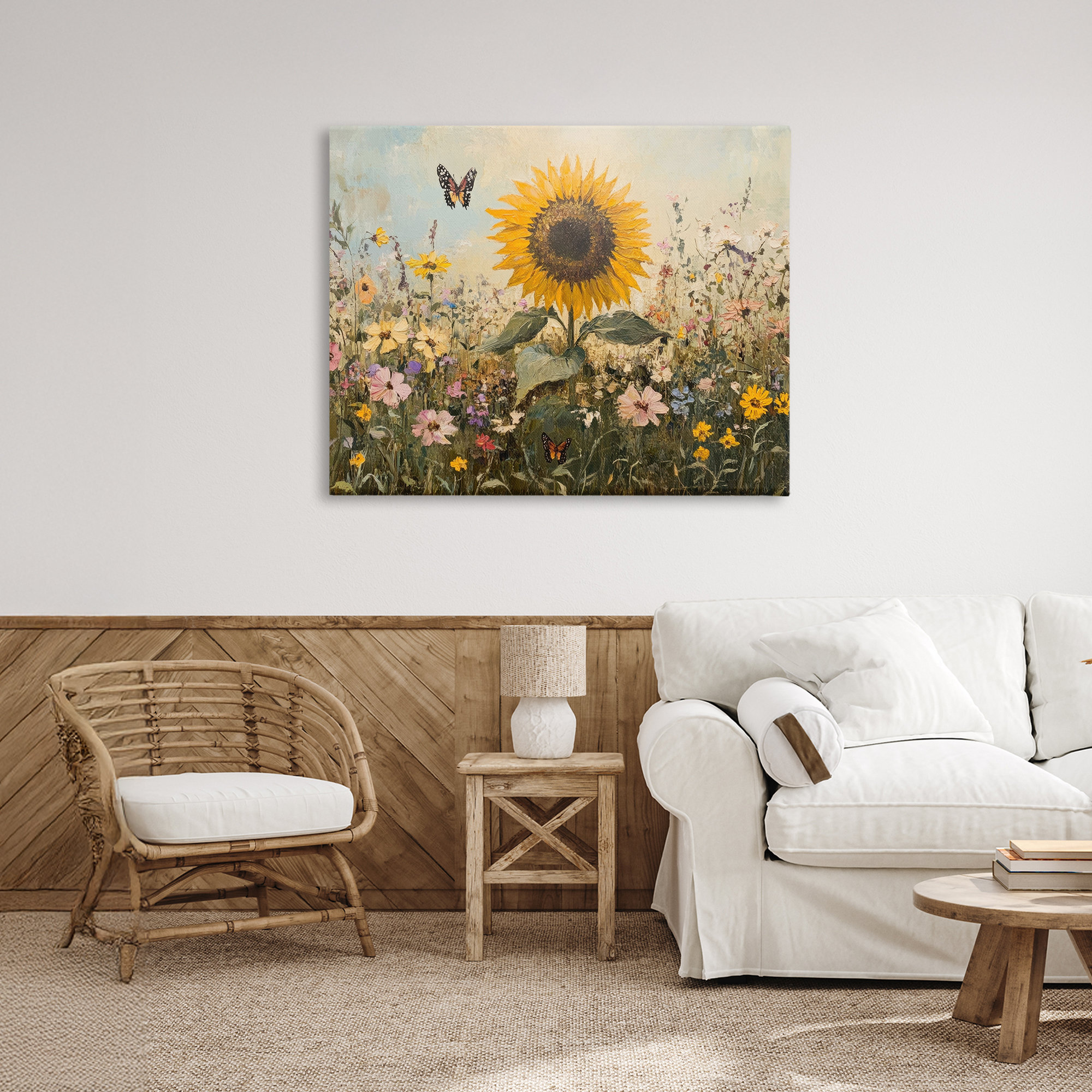Alcott Hill Sunflower Wonder Summer Meadow Canvas, design by Petal ...