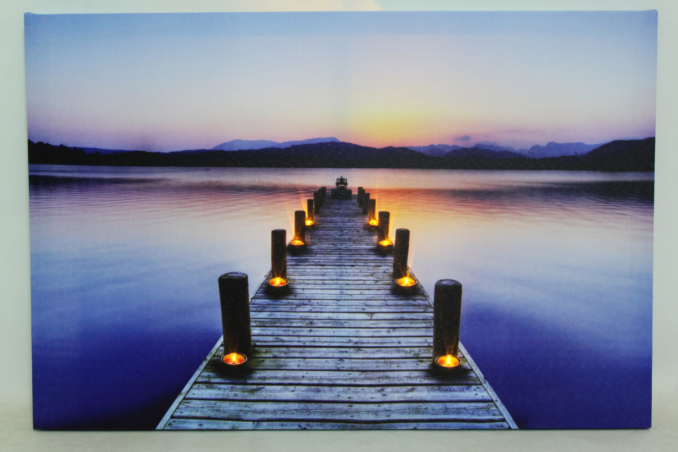 Northlight Seasonal LED Lighted Sunset Boat Dock Scene Canvas Wall Art ...