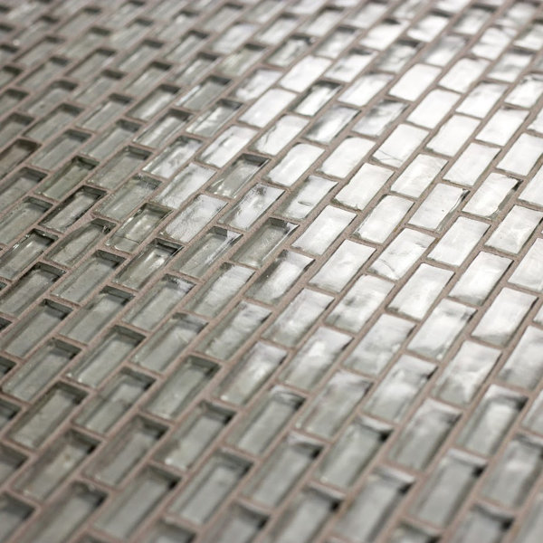 Abolos Carreau de mosaïque en verre transparent blanc 0,63 "x 1,25 ...