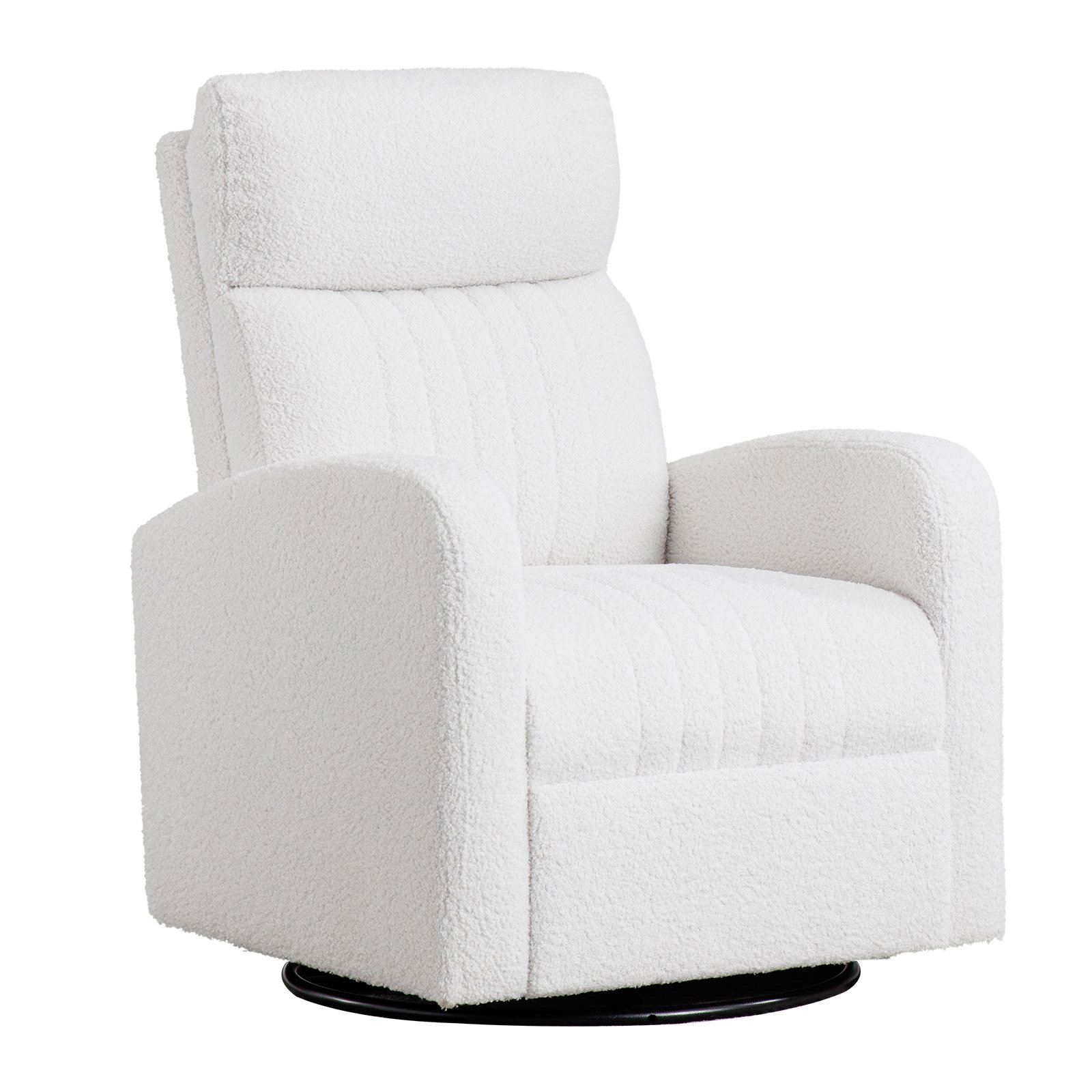 Ebern Designs Deaja 28" Upholstered Teddy Swivel Rocker Glider Nursery ...