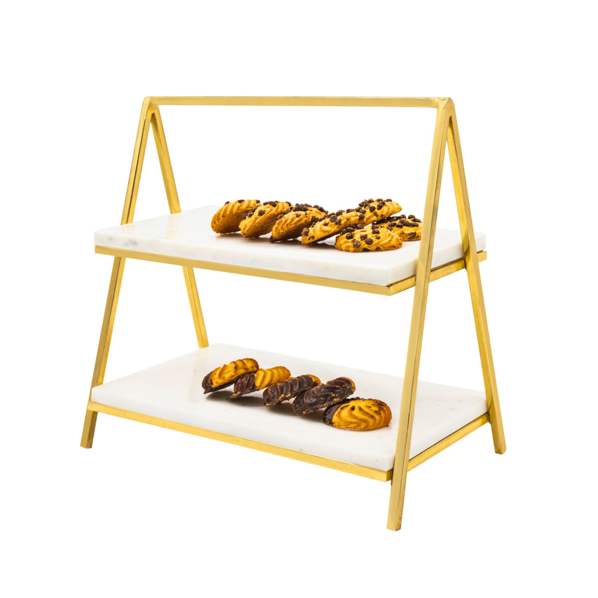 Godinger Silver Art Co Madeline Marble Two Tiered Serving Stand ...