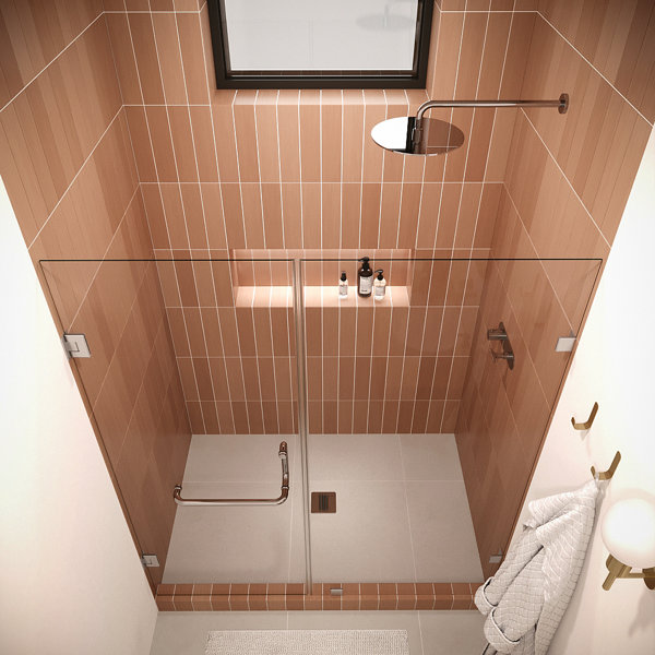 StreamlineBath Ozark 60" x 72" Frameless Pivot Shower Door with ...