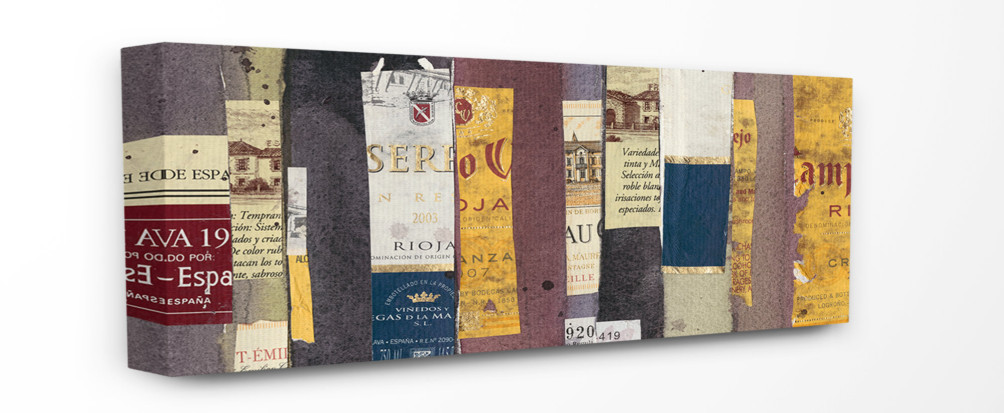 Fleur De Lis Living 'Elegant and Textural Wine Bottle Labels Collage ...