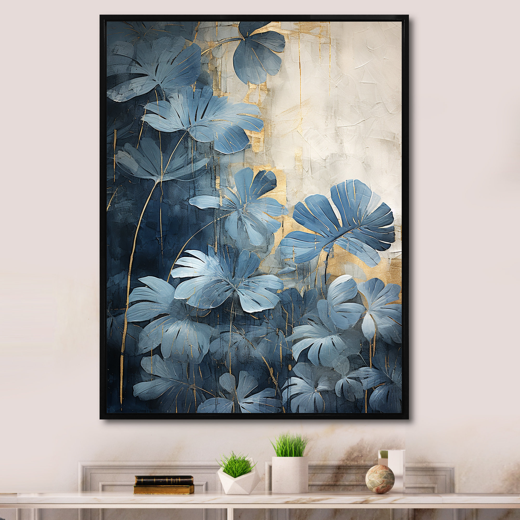 Winston Porter White And Blue Tropical Expression - Forest Canvas Wall ...