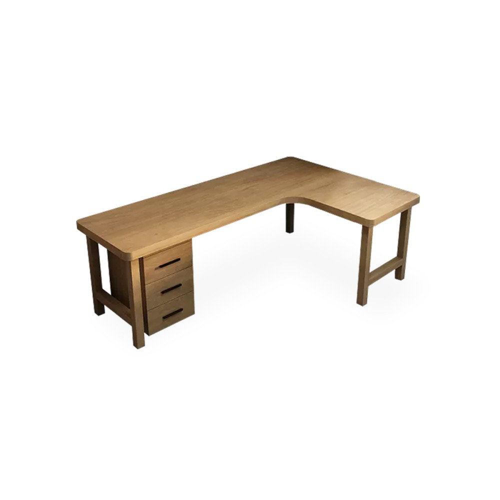 Cozynest Wood color L-Shaped Solid Wood Desks | Wayfair