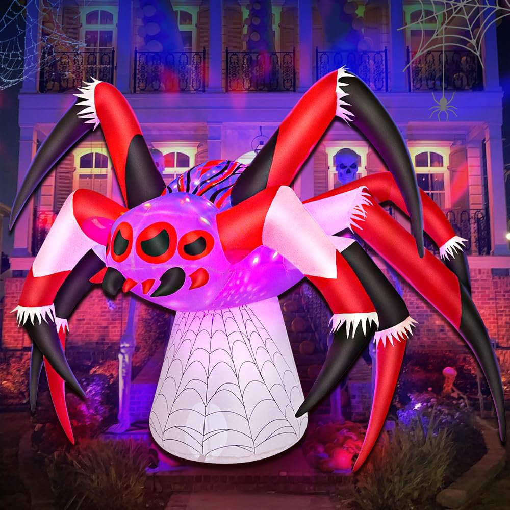 The Holiday Aisle® 6 FT Halloween Inflatables Spider Decoration With ...