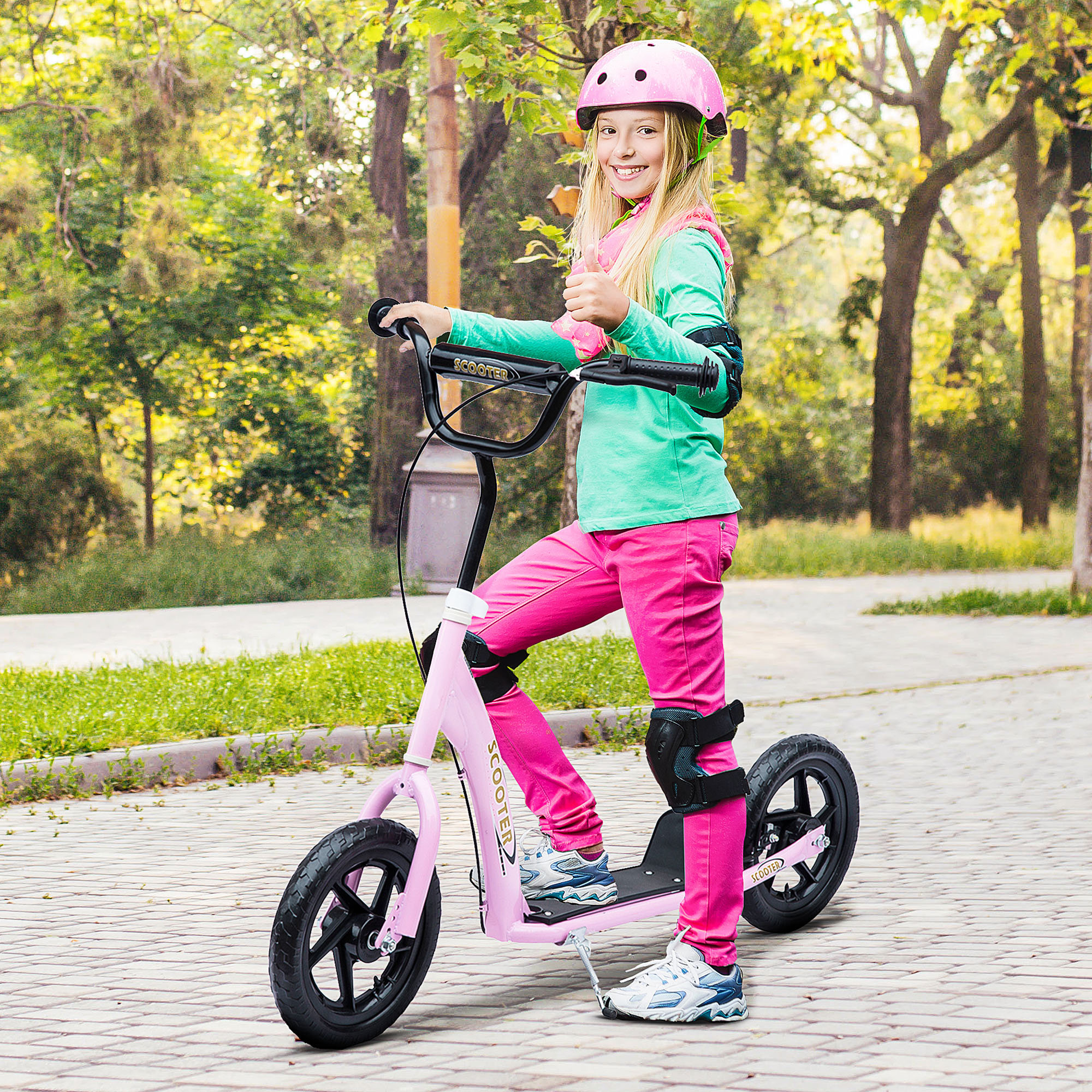 HomCom Kick Scooter for Kids 5-12 Years Old, Big Wheel Kids Scooter & Reviews | Wayfair