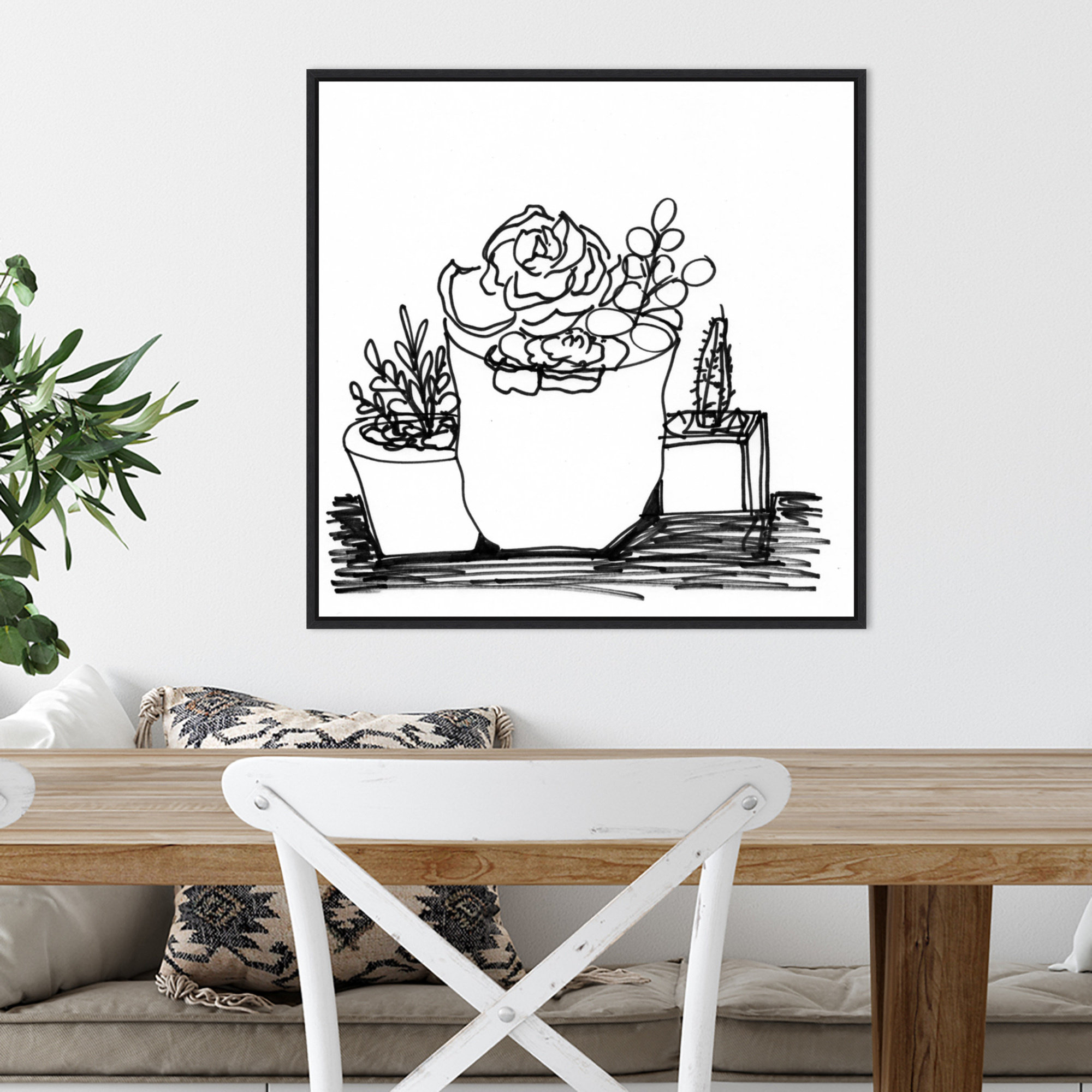 Red Barrel Studio Simple Succulent Outline By Marcy Chapman Framed ...