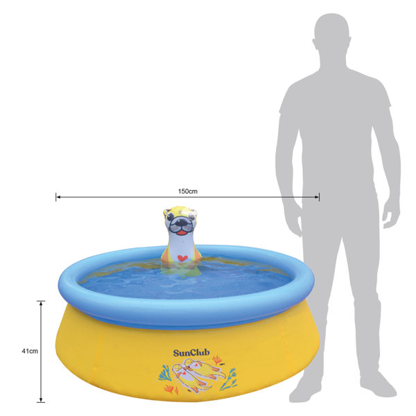 JLeisure 5' x 16.5" Sea Otter Inflatable Outdoor Above Ground Kid Pool ...