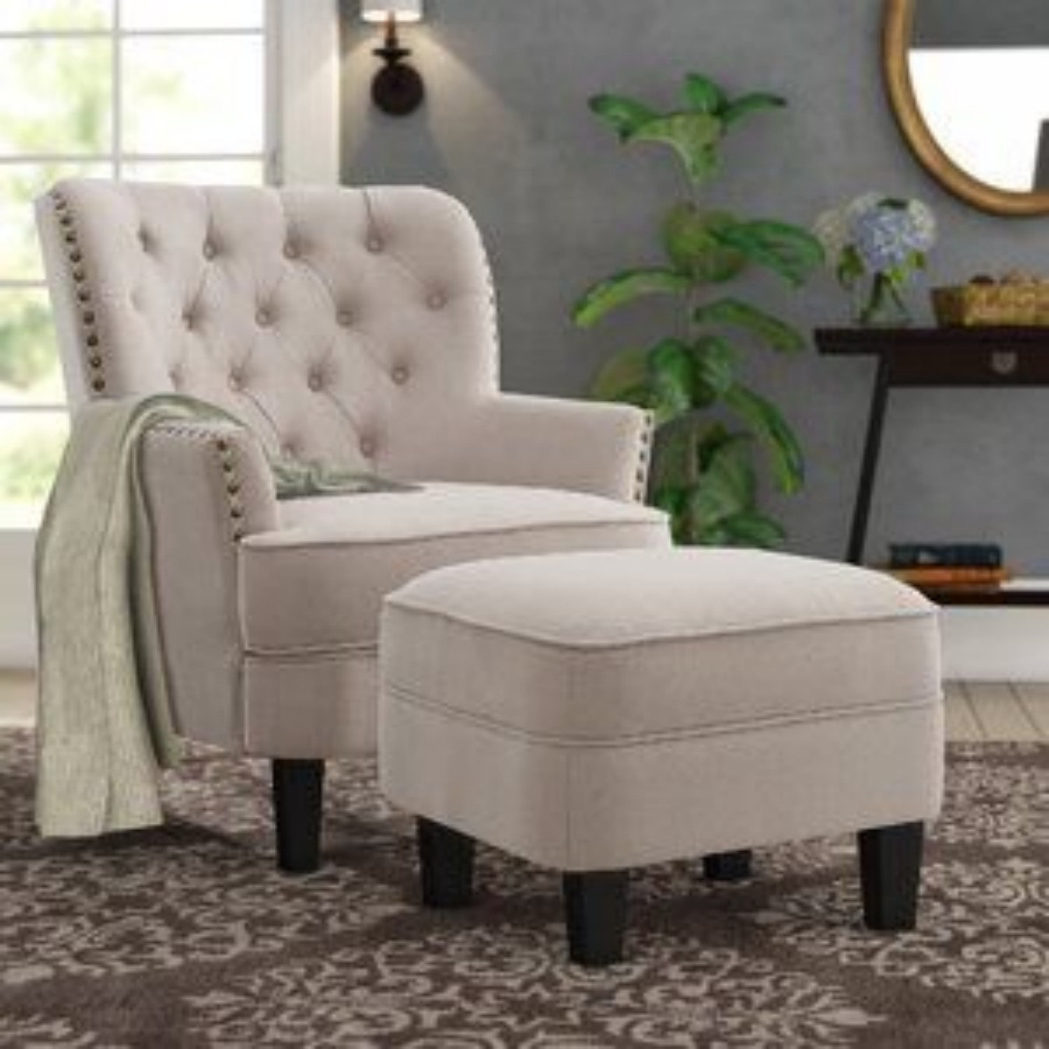 Lark Manor™ Furniture ottoman Arm Living Room Comfy Small Accent Chairs ...