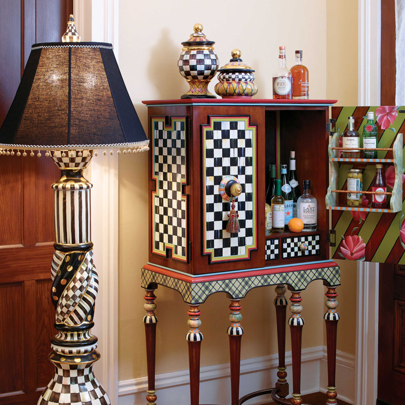 MacKenzie-Childs Courtly Check® Ceramic Floor Lamp | Wayfair