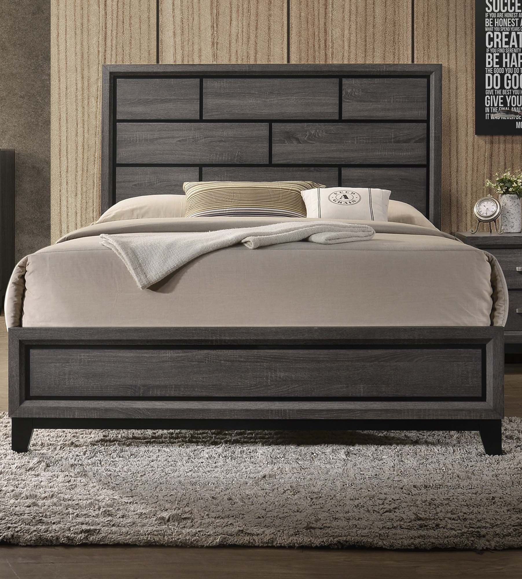 Red Barrel Studio® Grey Finish 1Pc Queen Size Panel Bed(Only Bed) | Wayfair