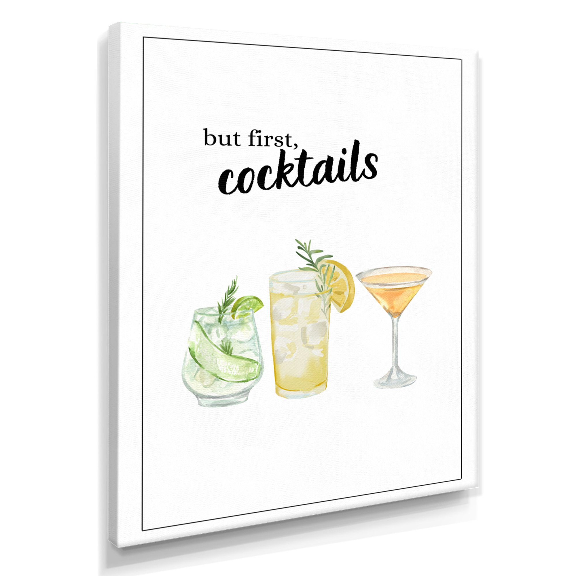Winston Porter But First, Cocktails - Cocktails Wall Art Living Room ...