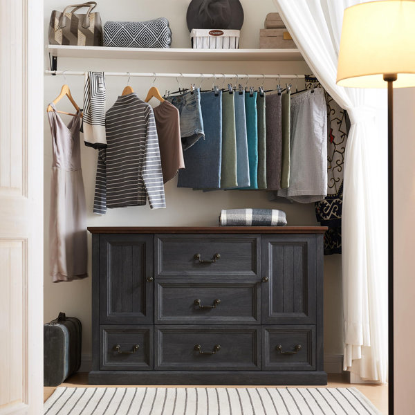 Alcott Hill® Wood Rustic Storage Organizer Closet Chest | Wayfair