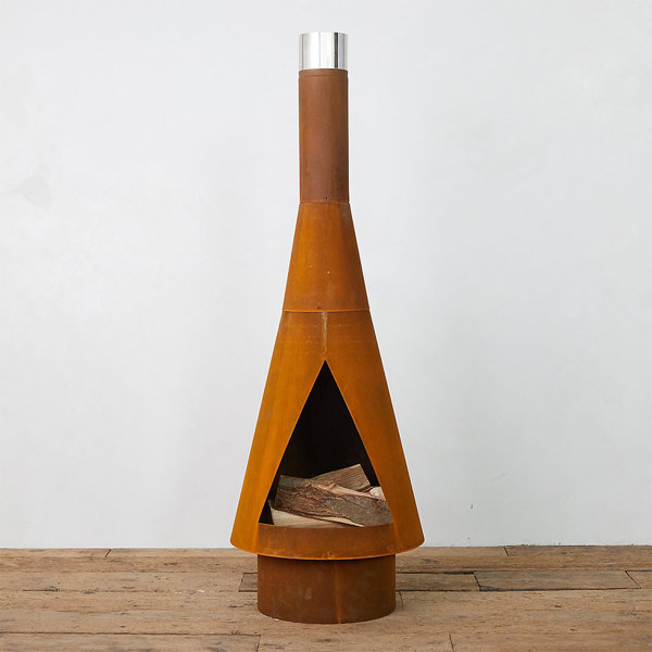 Dakota Fields Ajrie 125 H x 44 W Steel Wood Burning Outdoor Chiminea ...