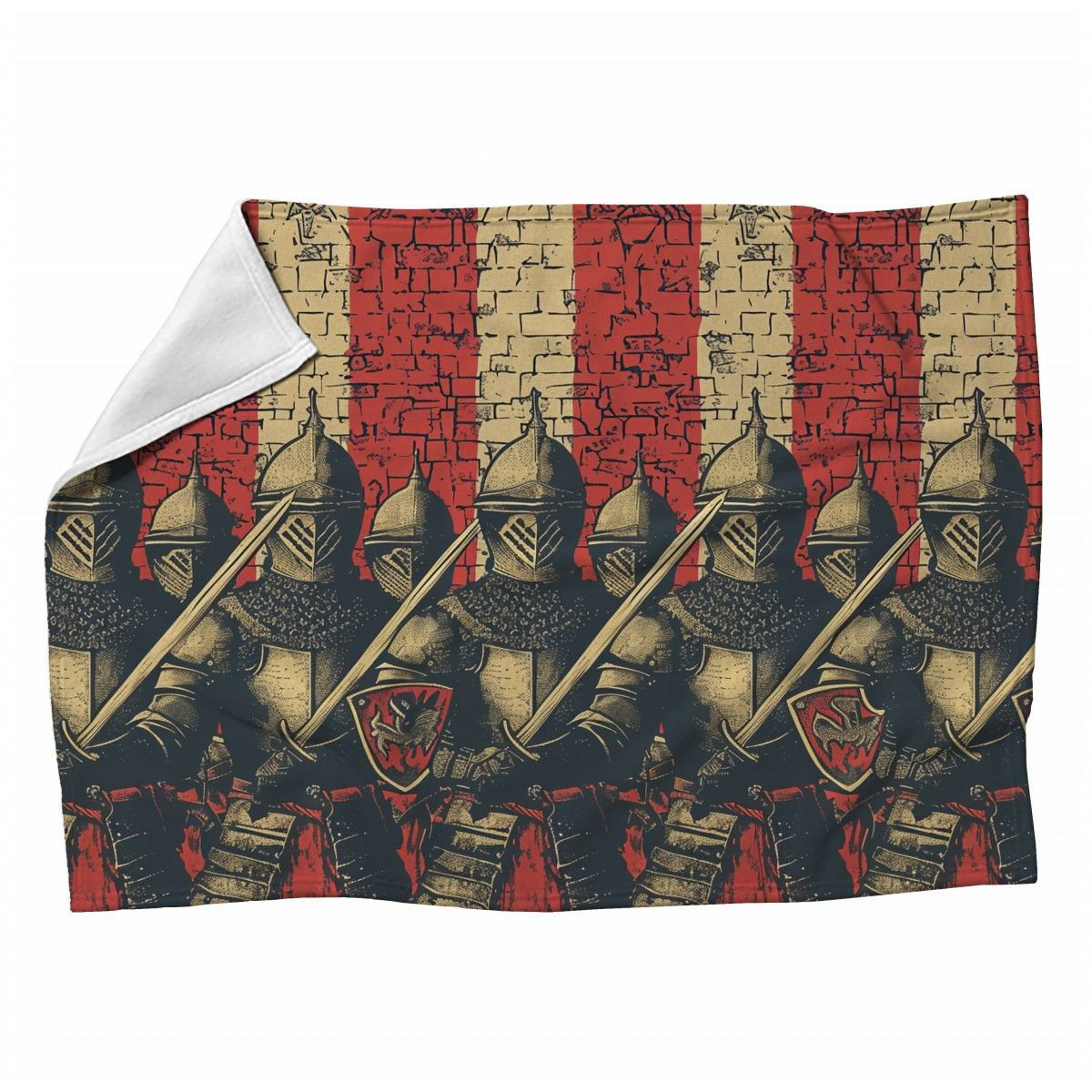 VisionDecor Knights Fleece Throw Blanket - Medieval Warm Soft Blankets ...