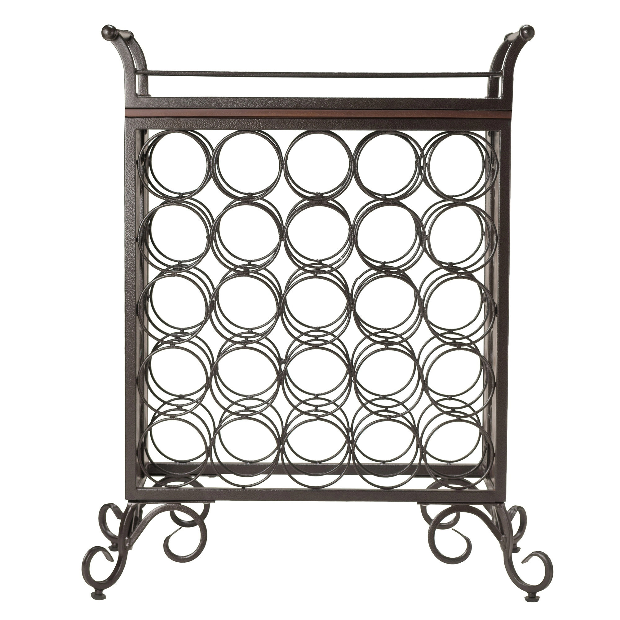 Astoria Grand Ozturk 25 Bottle Floor Wine Bottle Rack in Dark Bronze ...